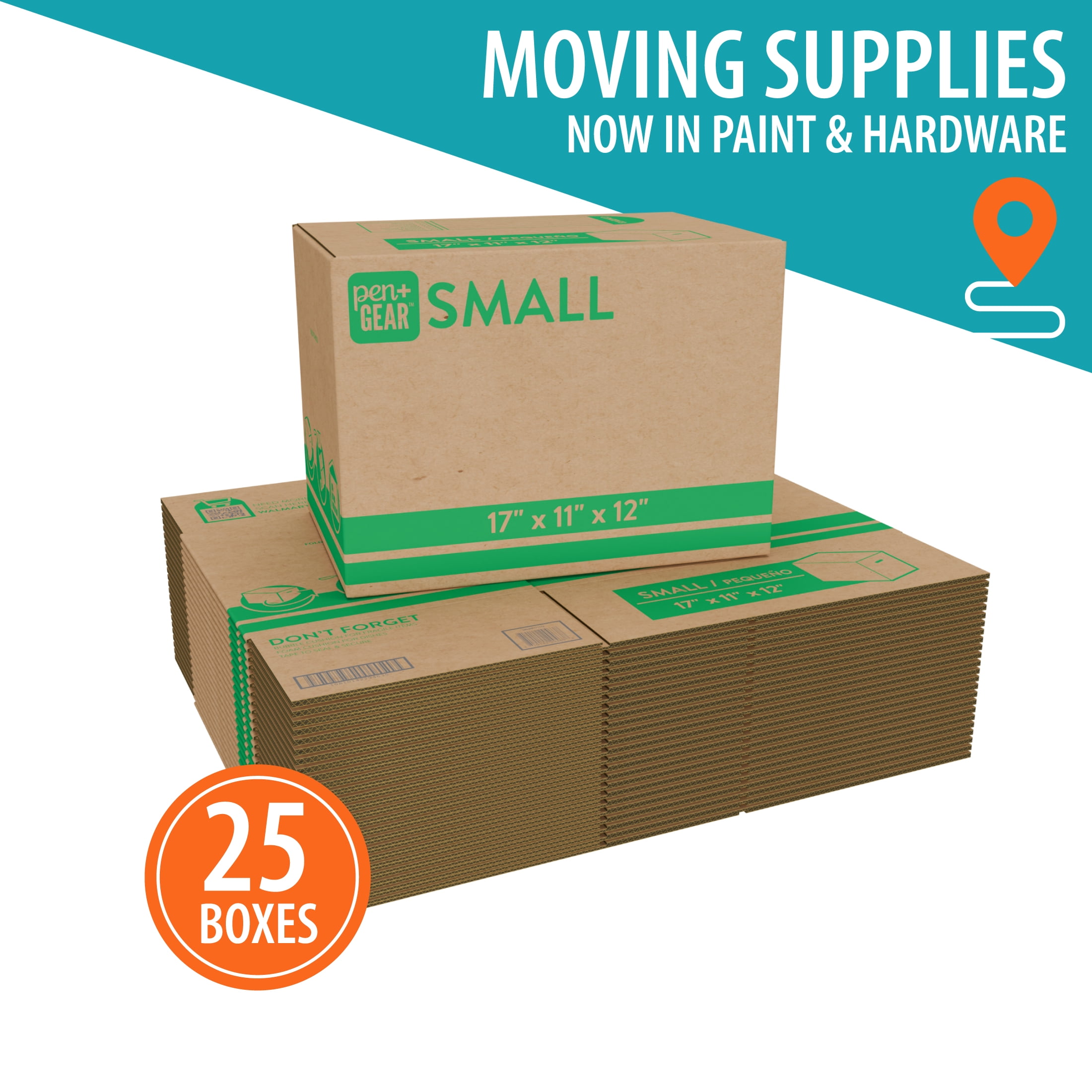 Pen+Gear Small Recycled Moving and Storage Boxes, 17 in. x 11 in. x 12 ...