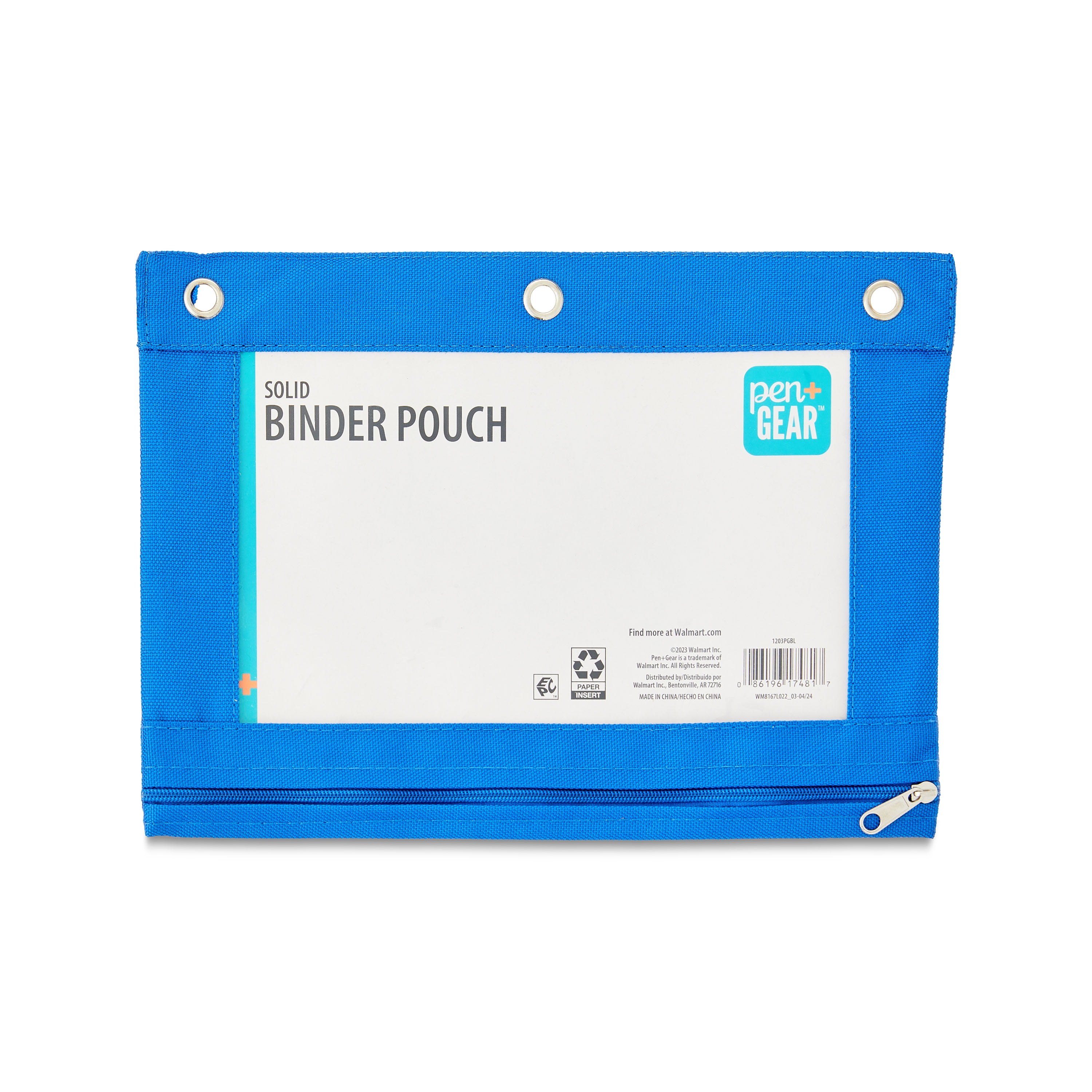Pen+Gear Solid Binder Pouch, Blue - Walmart.com