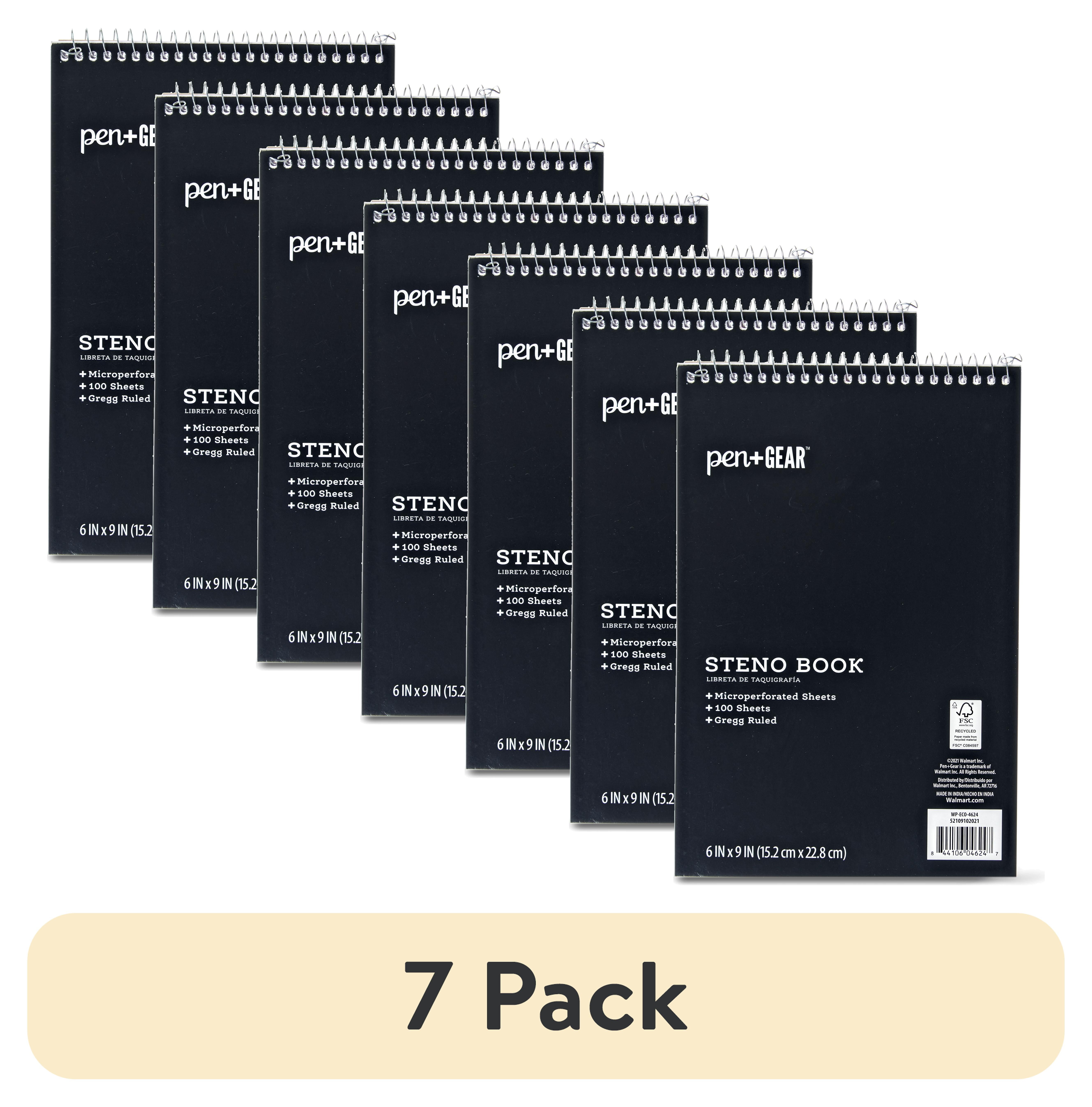 (7 pack) Pen+Gear Top Spiral Steno Pad, Gregg Ruled Paper, 100 Sheets ...