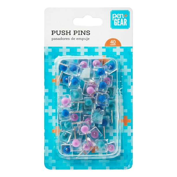 Pen+Gear Square Push Pins, 40 Count, Assorted Colors - Walmart Business ...