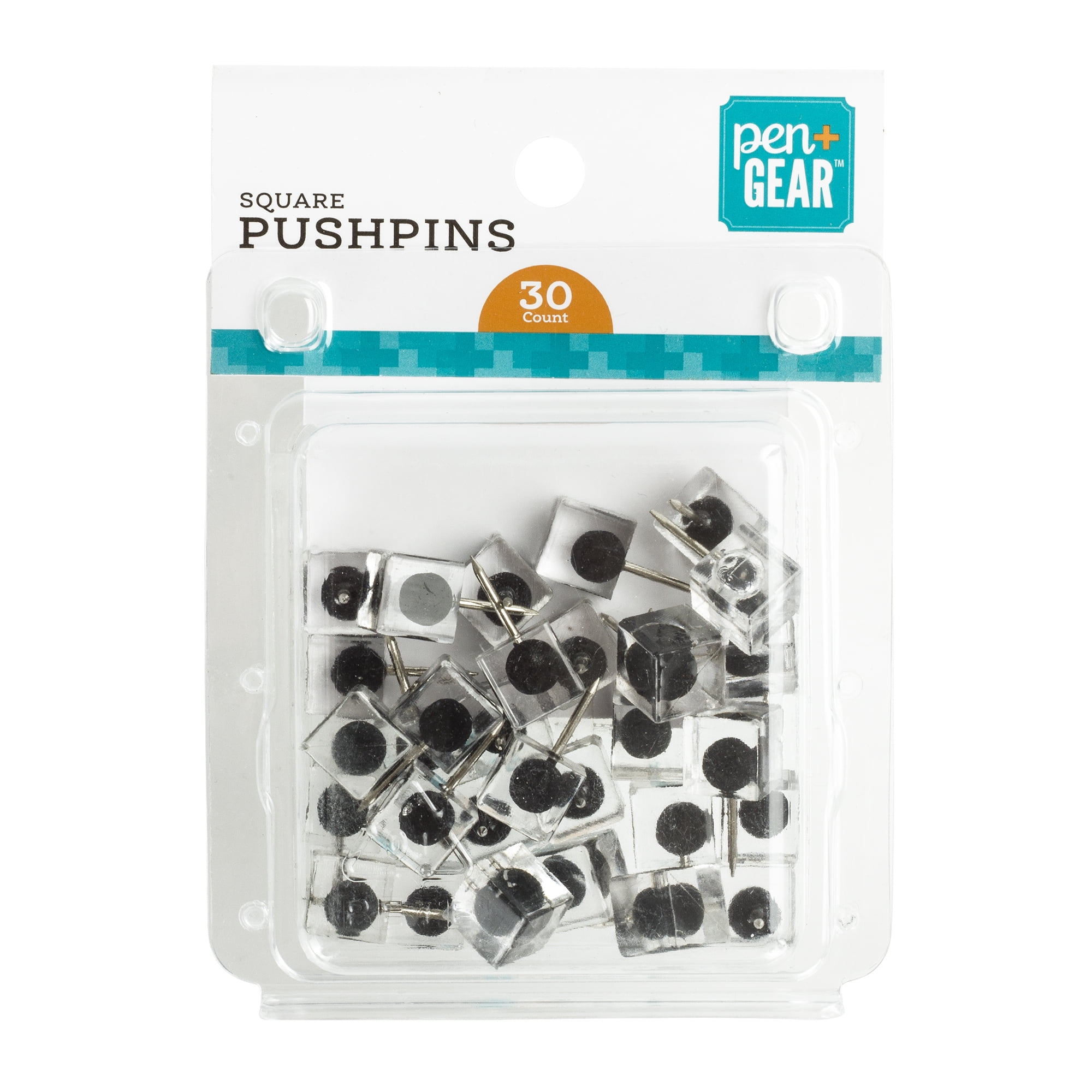 Pen + Gear Square Pushpins for Walls & Bulletin Boards , Black, Pack of ...