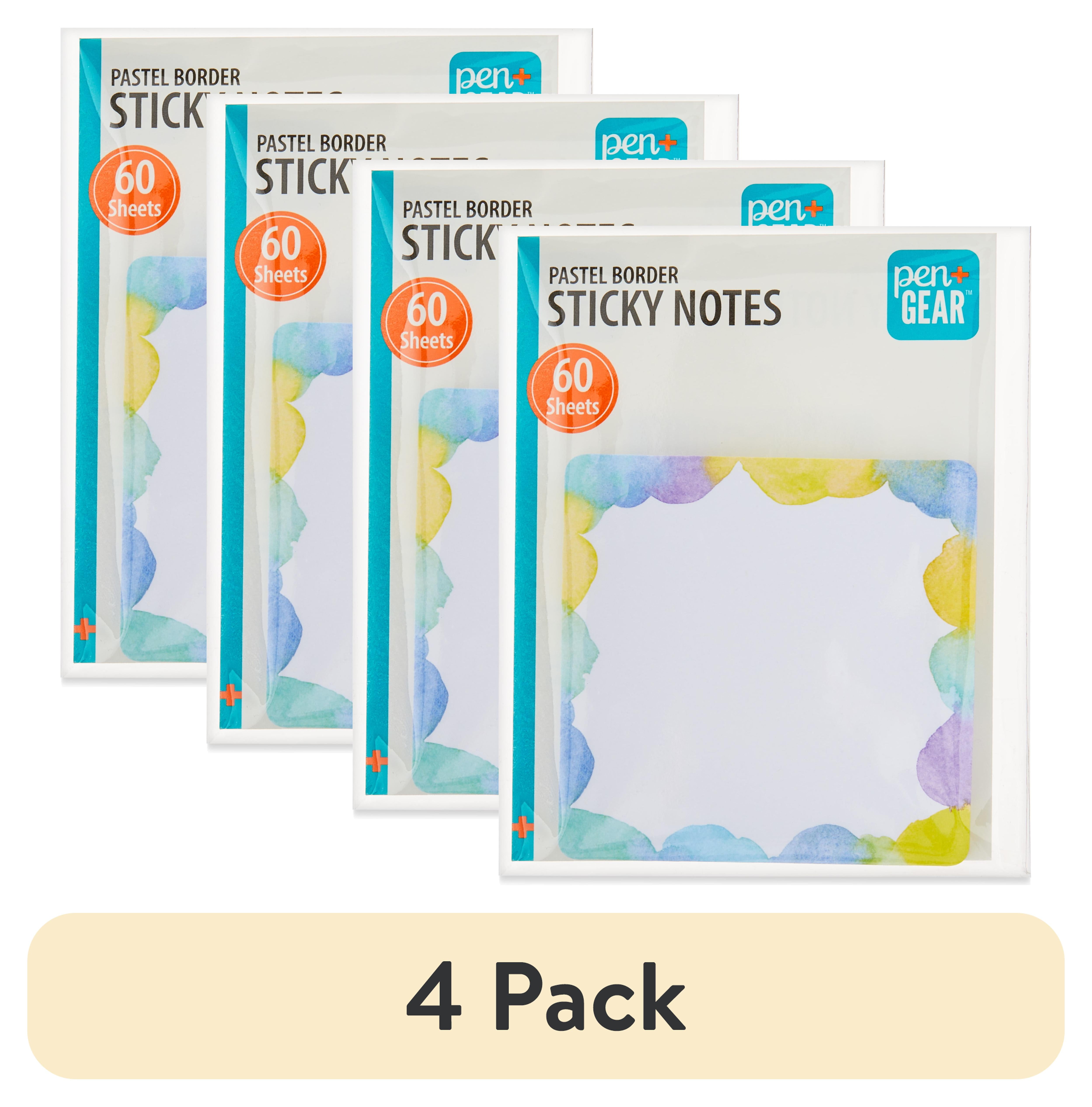 (4 pack) Pen+Gear Square Sticky Notes, 2.75" x 2.75", 60 Sheets/Pad, 1 ...