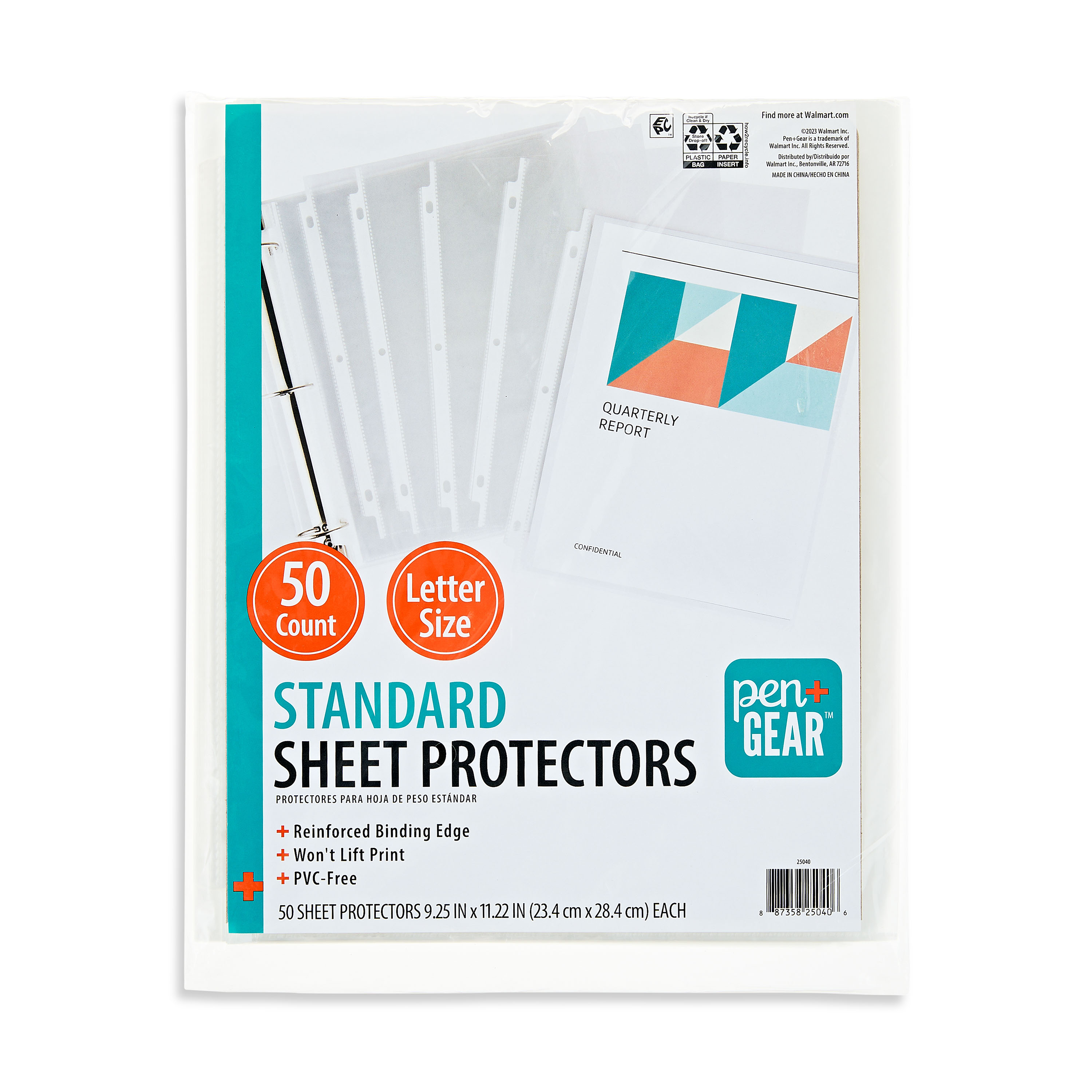 Pen+Gear Standard Sheet Protectors, 100 Count, Clear, Polypropylene, 8. ...