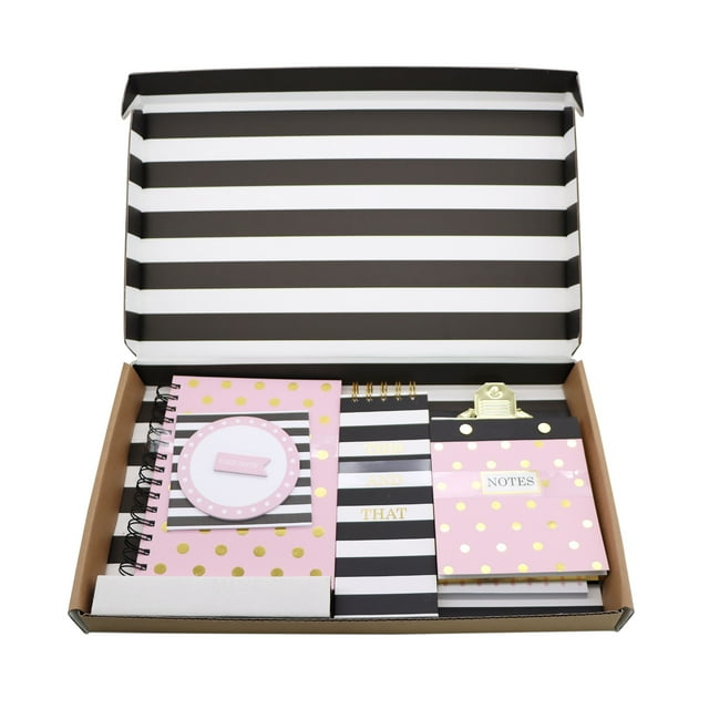 Pen+Gear Stationery Gift Sets, Black, Stripes, Ruled Paper, Journal ...