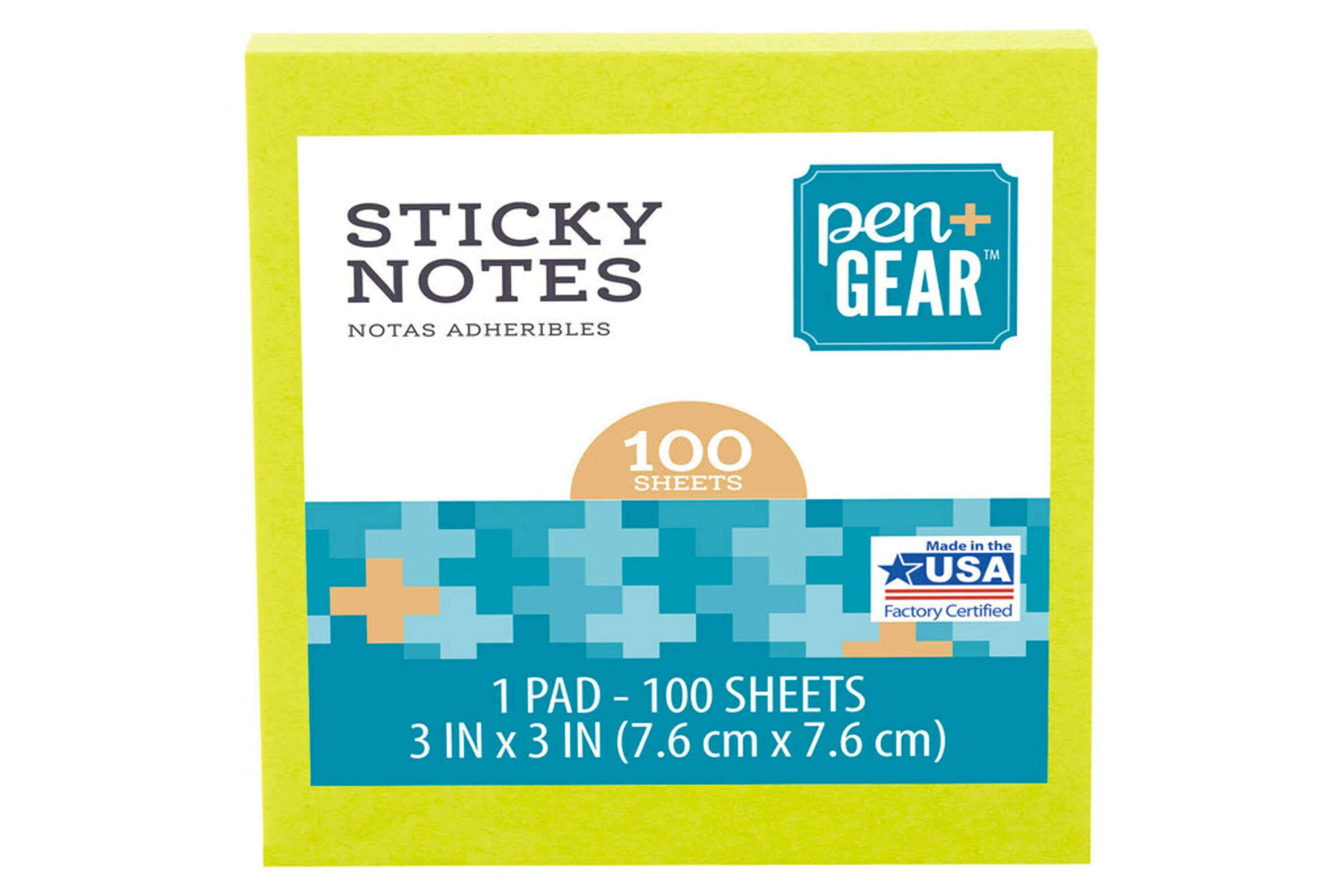 Pen + Gear Sticky Notes, 3 in x 3 in, Green, 100 Sheets, 1 Pad ...