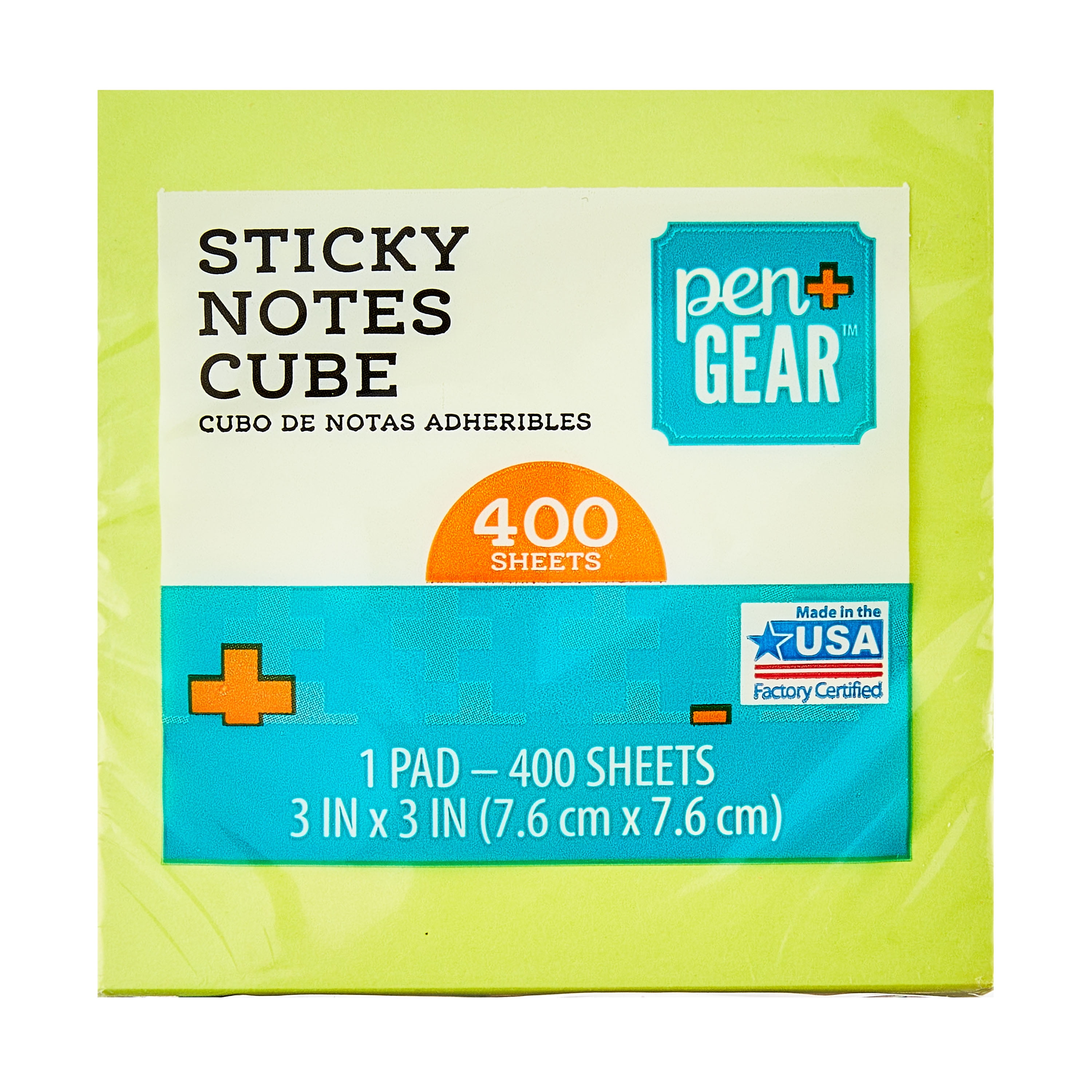 Pen+Gear Sticky Notes Cube, Neon Colors, 3 in x 3 in, 400 Sheets ...