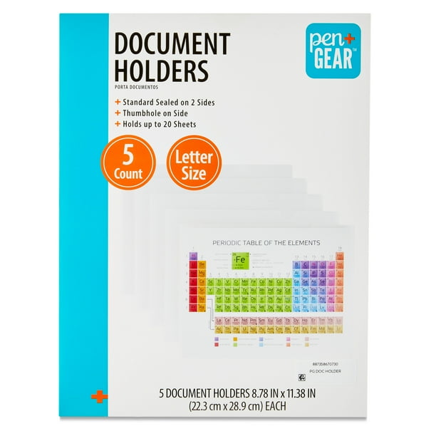 Pen+Gear Standard Sealed Subject Letter-Size Pocket Plastic File Folder ...