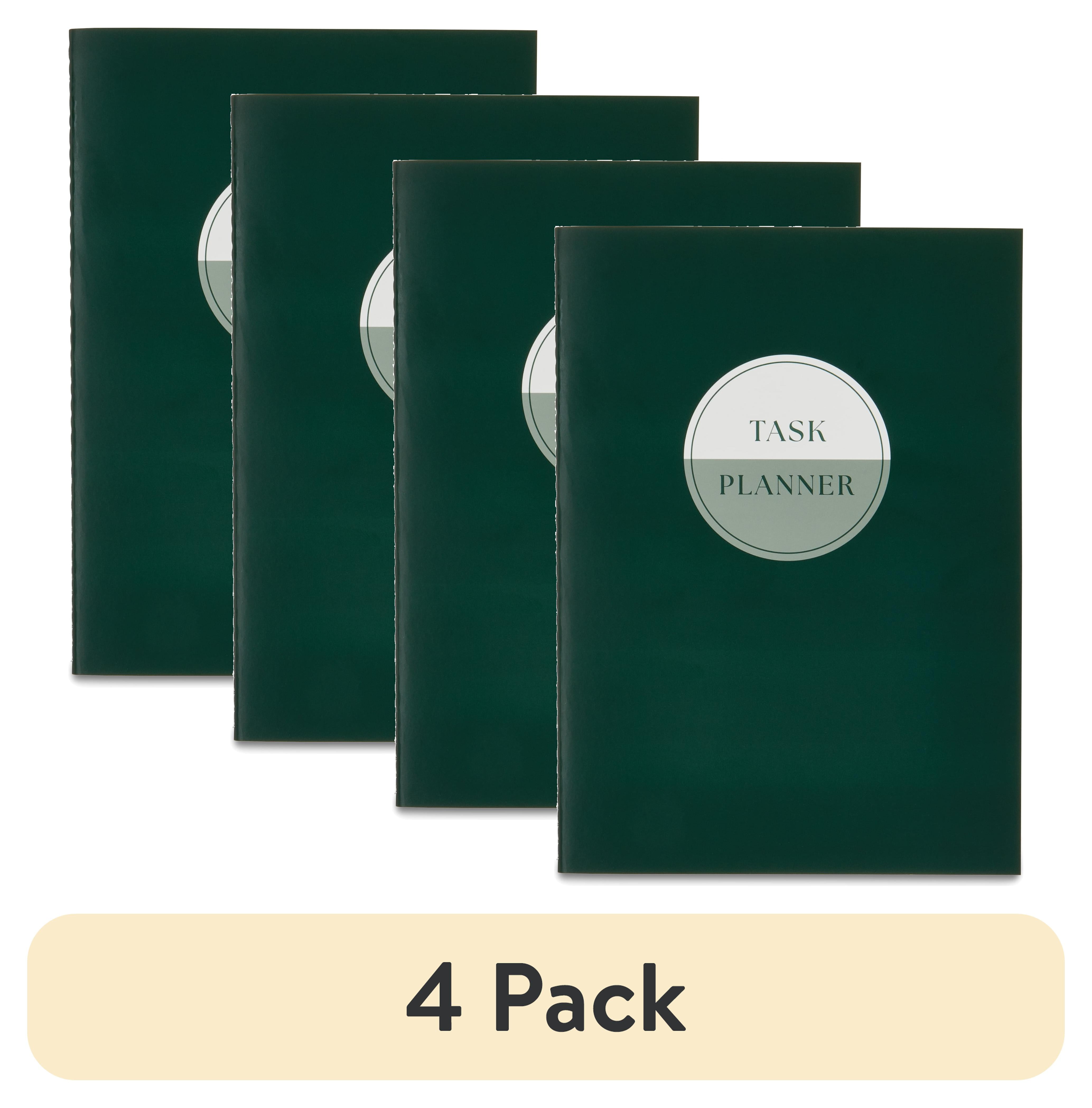 (4 pack) Pen+Gear Task Planner, Undated, Emerald Green Paper Cover, 112 ...