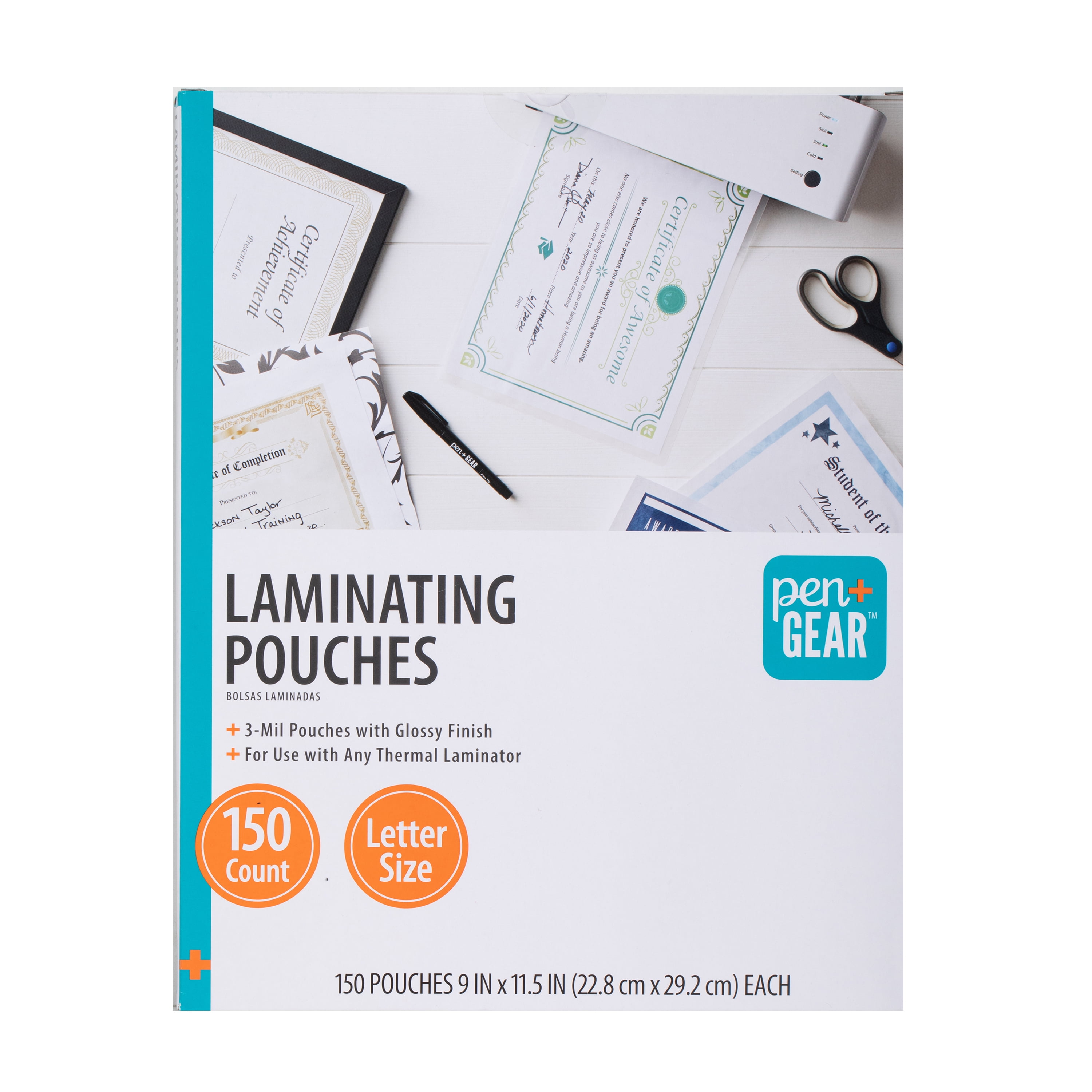 Pen+Gear Thermal Laminating Pouches 150 Count, 9 × 11.5×0.1 inch ...