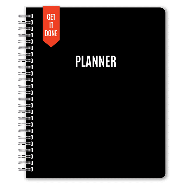 Pen+Gear Undated Weekly/Monthly Planner with Magnetic Bookmark, Black ...