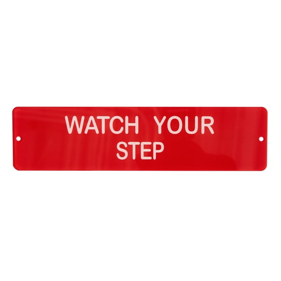 Pen+Gear Watch Your Step Sign, 2x8 inch, Red Safety Sign for Slip Trip ...