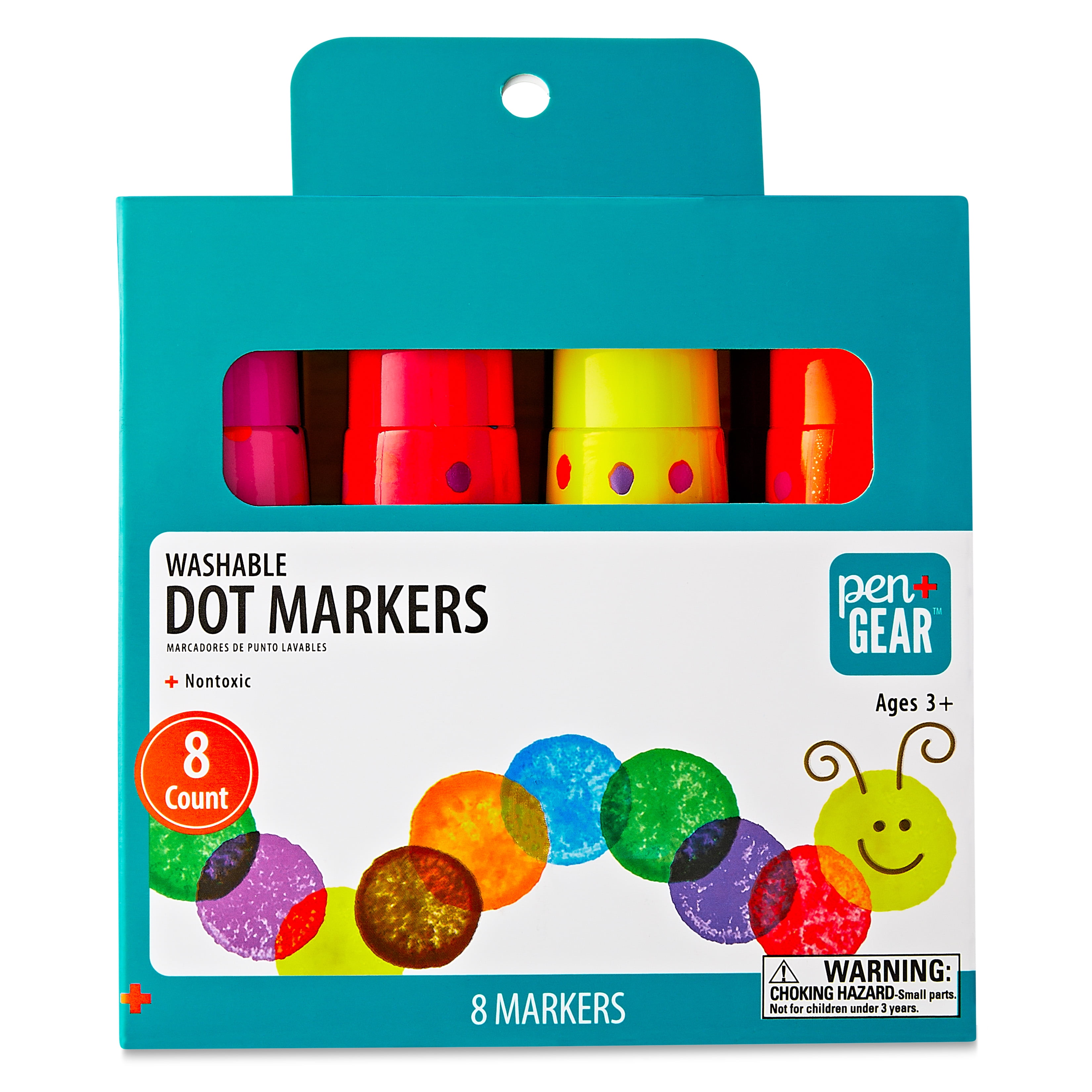 Pen+Gear Washable Dot Markers, Assorted Colors, 8 Count - Walmart.com