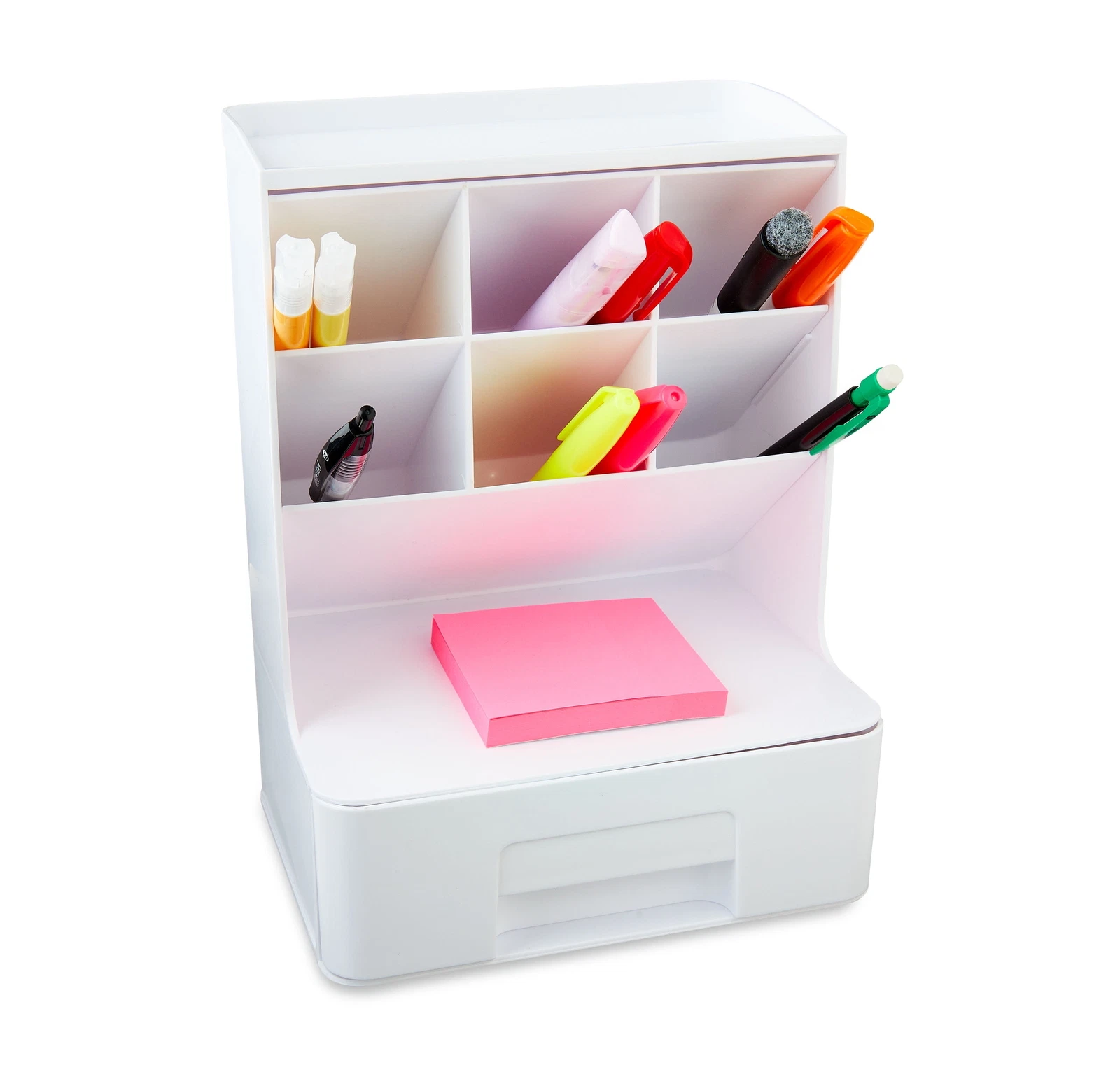 Pen Gear White Tall Organizer Plastic Desktop Organizer - Walmart.com