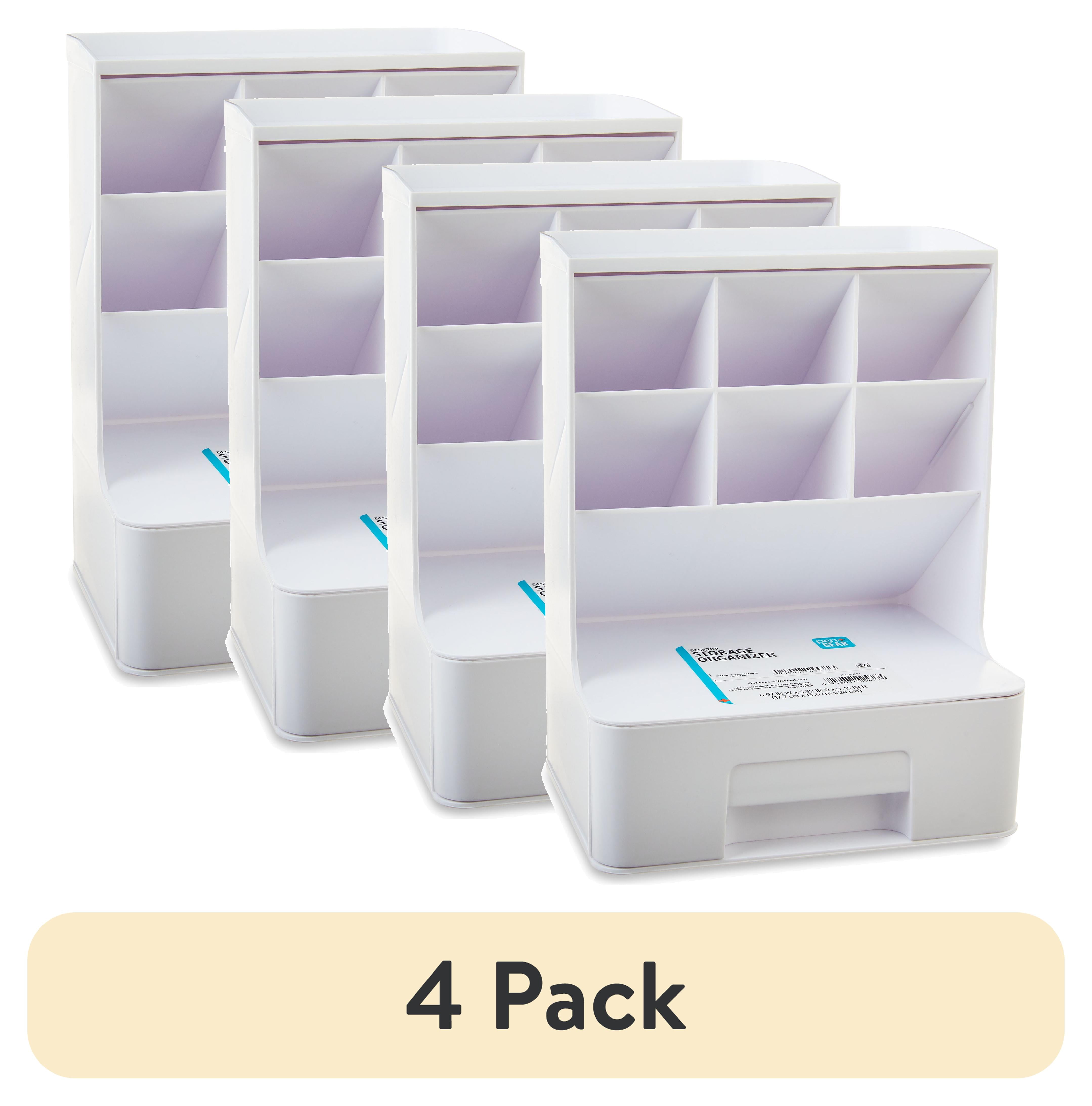 (4 pack) Pen Gear White Tall Organizer Plastic Desktop Organizer ...