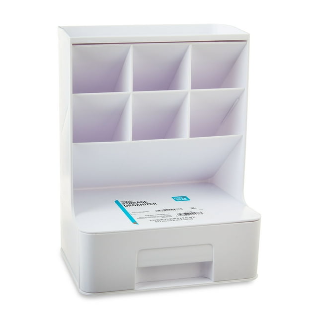 Pen Gear White Tall Organizer Plastic Desktop Organizer - Walmart.com