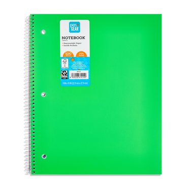 Pen+Gear Wide Ruled 1-Subject Notebook with Inside Pockets, 9" x 11 ...