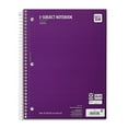 Pen+Gear Wide Rule 3 Subject Notebook, 8” x 10.5”, Purple, 120 Sheets ...