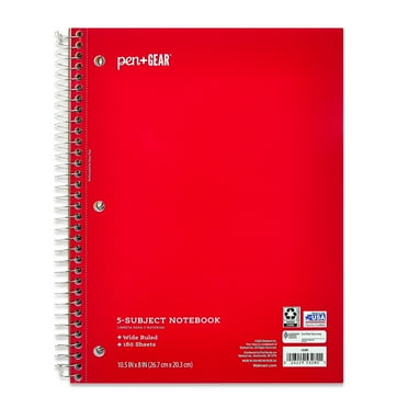 Mintra Durable Spiral Notebook - 5-subject, Wide Ruled, 1 Pack (Sage ...