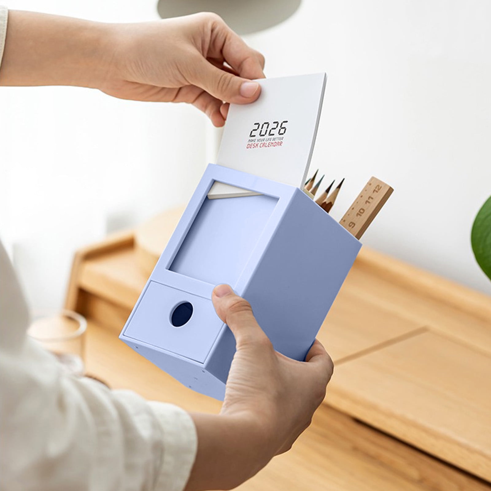 Pen Holder With 2026 Calendar Under 5 ! Yrmaups Desktop Organizer Pen ...