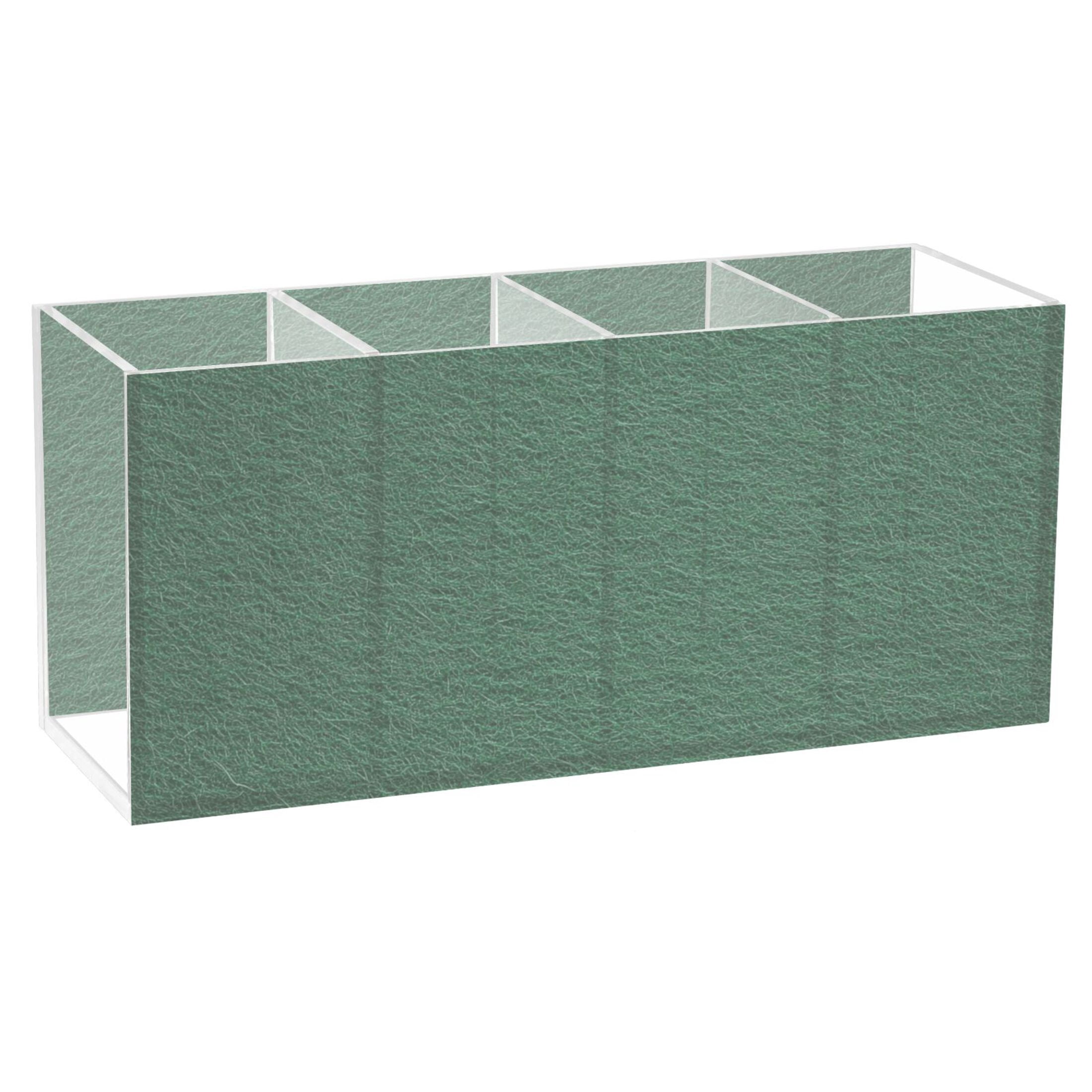 Pen Holder 4 Compartments Acrylic Pencil Cup Desktop Makeup Organizer ...