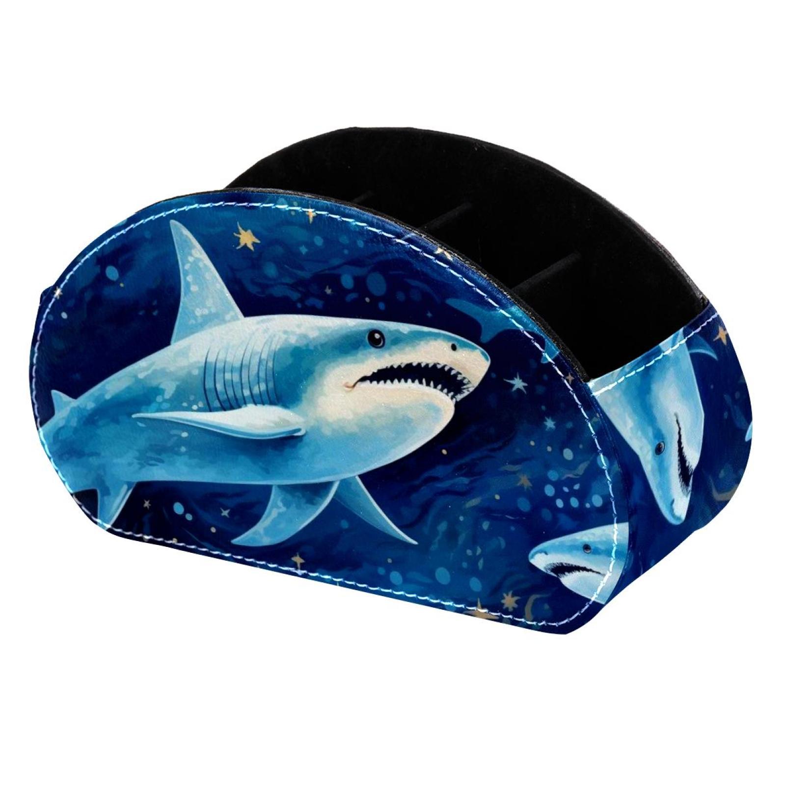 Pen Holder 5 Compartments Galaxy Shark School Art Supplies Organizer ...
