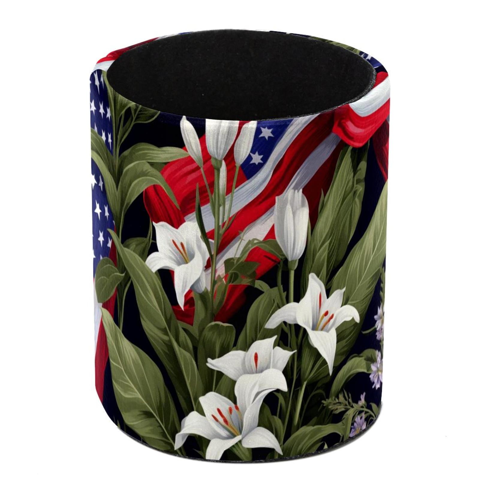 Pen Holder Cup Pencil Cup Holder for Office American Flag Plant Desk ...