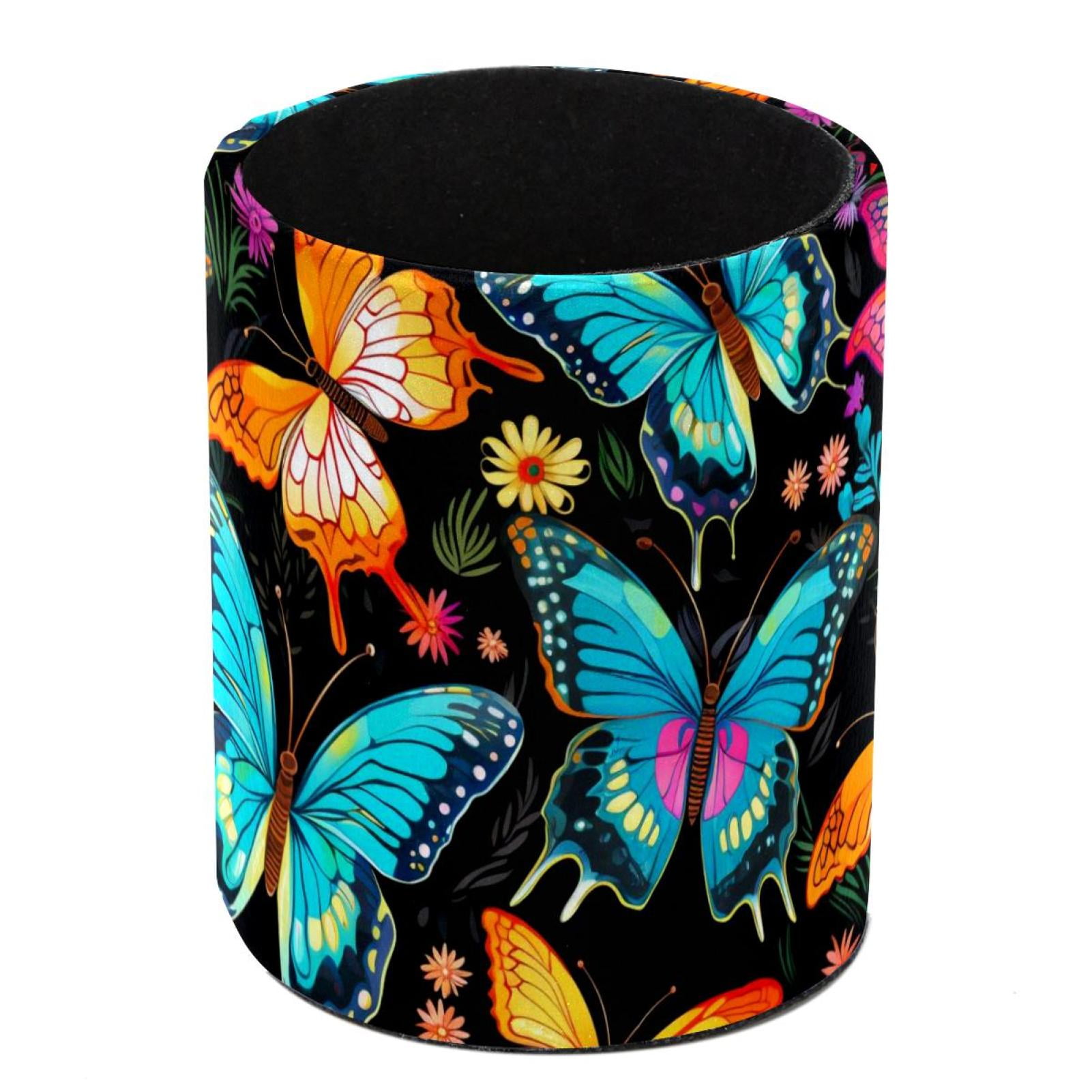 Pen Holder Cup Pencil Cup Holder for Office Colorful Butterfly Desk ...