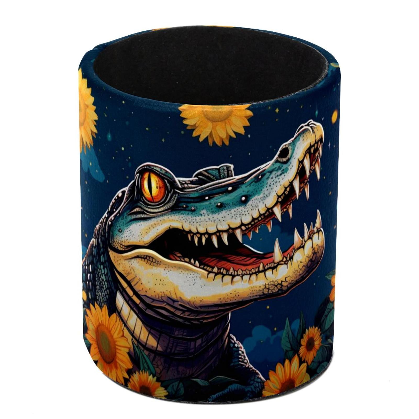 Pen Holder Cup Pencil Cup Holder for Office Crocodile Starry Sunflower ...