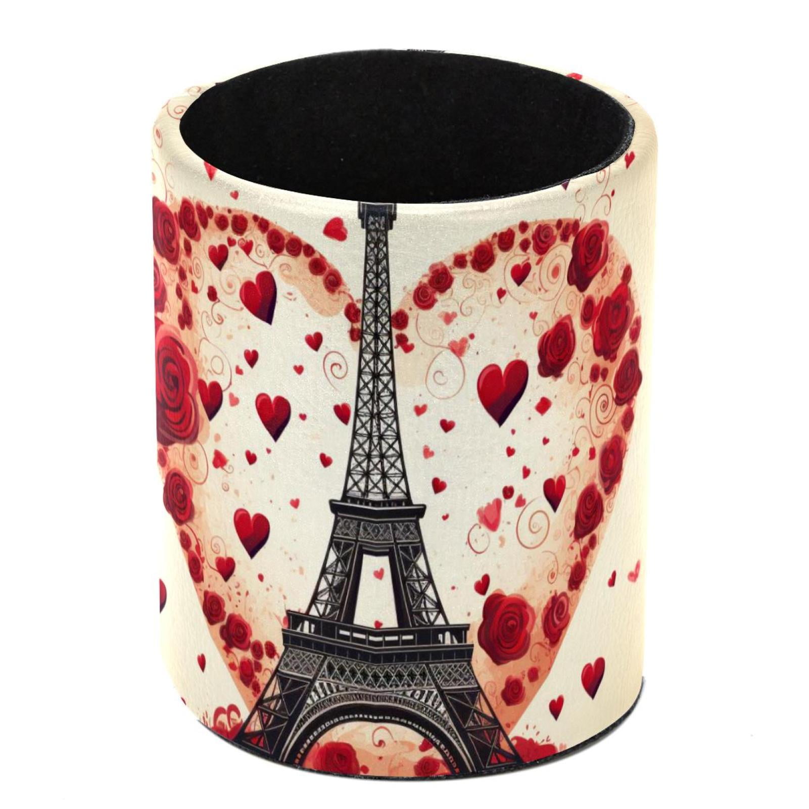 Pen Holder Cup Pencil Cup Holder for Office Eiffel Tower Valentine's ...