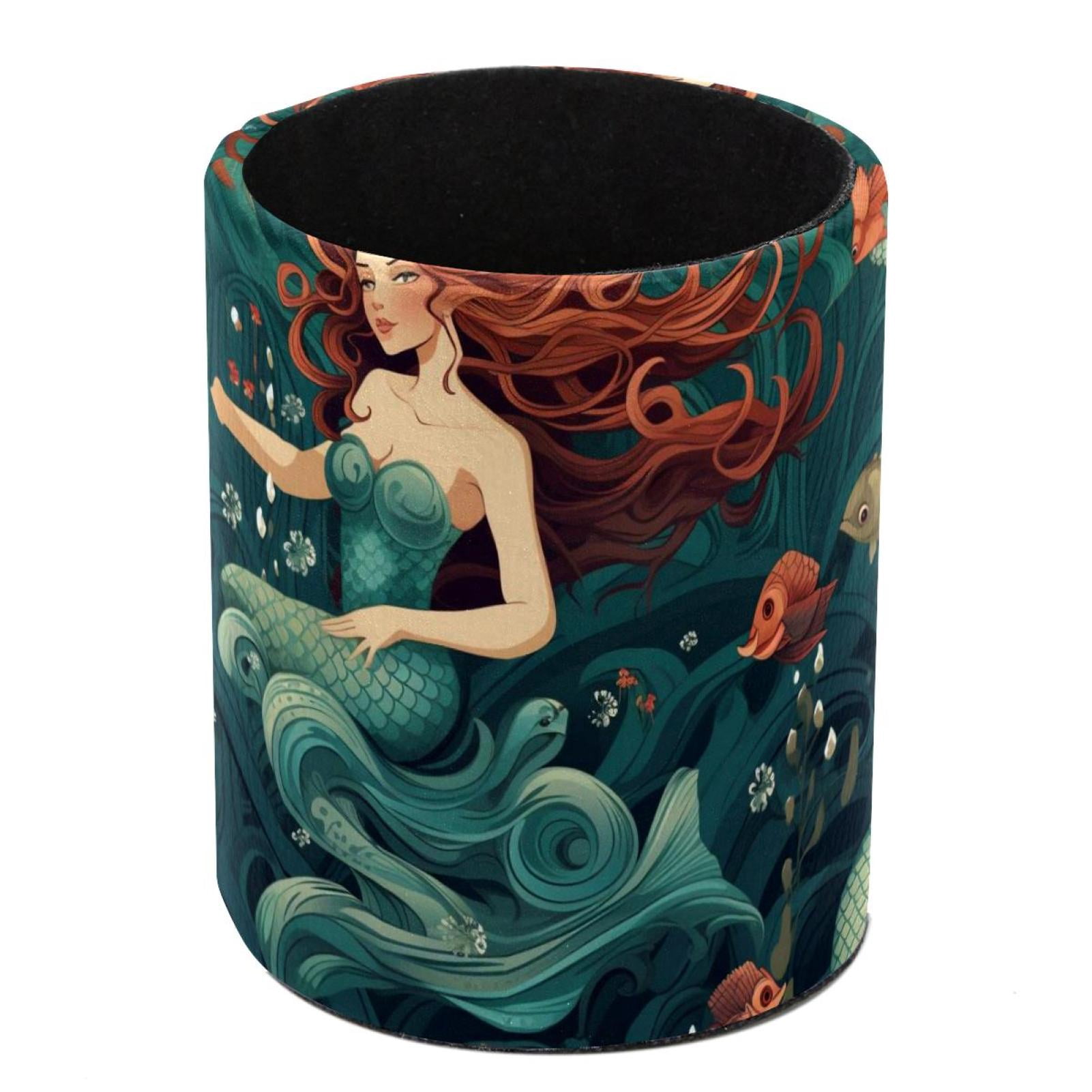 Pen Holder Cup Pencil Cup Holder for Office Mermaid Desk Organizer ...