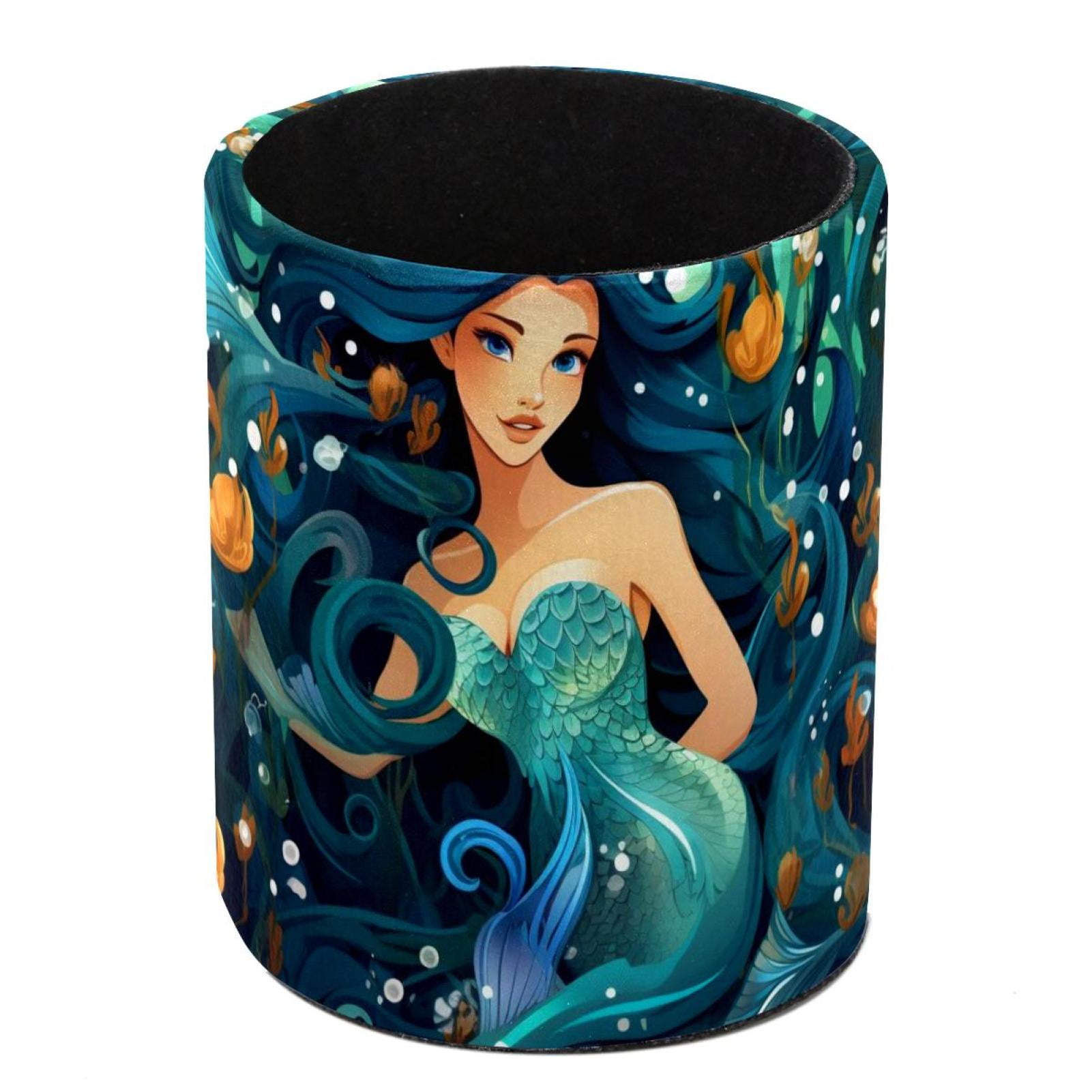Pen Holder Cup Pencil Cup Holder for Office Mermaid Desk Organizer ...