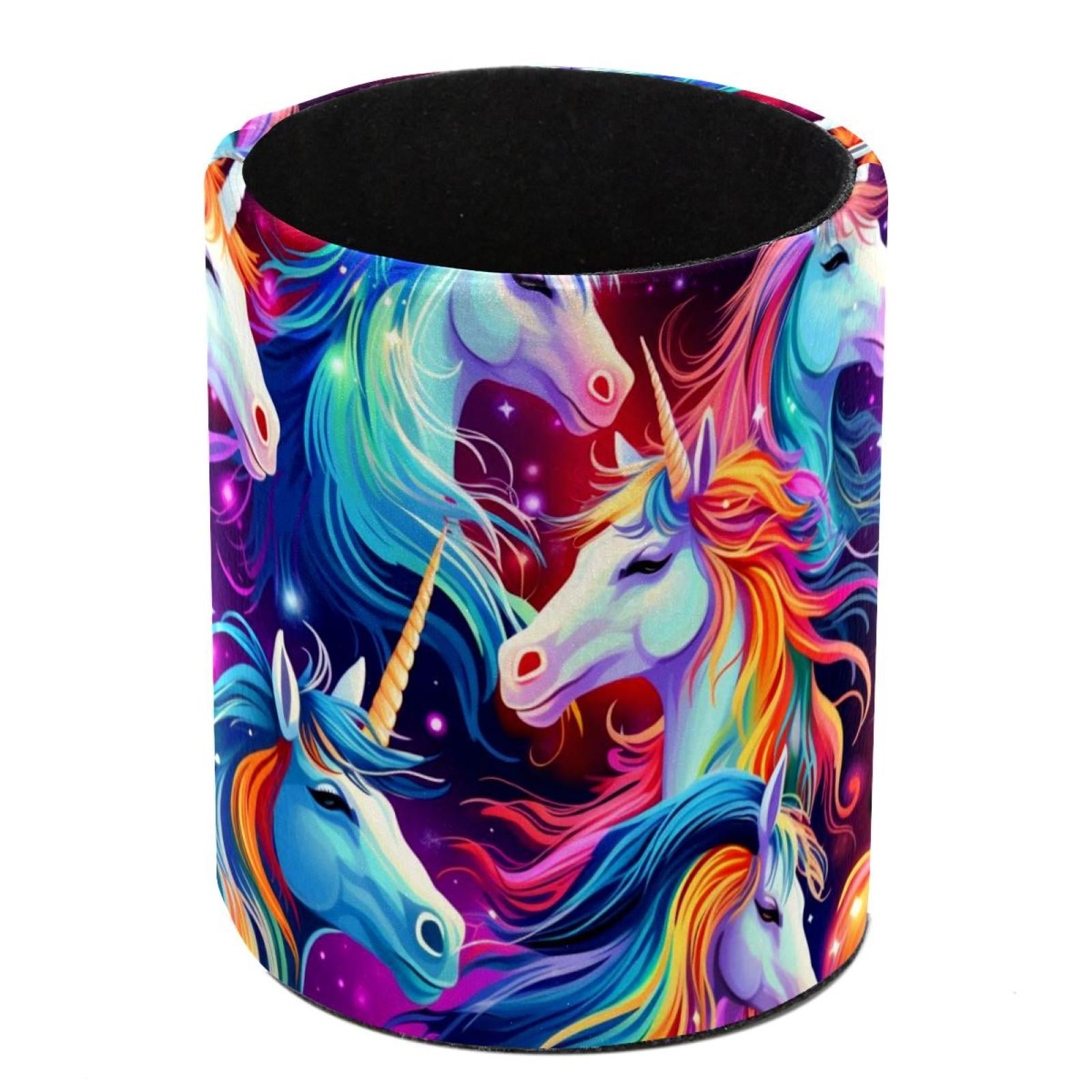 Pen Holder Cup Pencil Cup Holder for Office Rainbow Unicorn Desk ...
