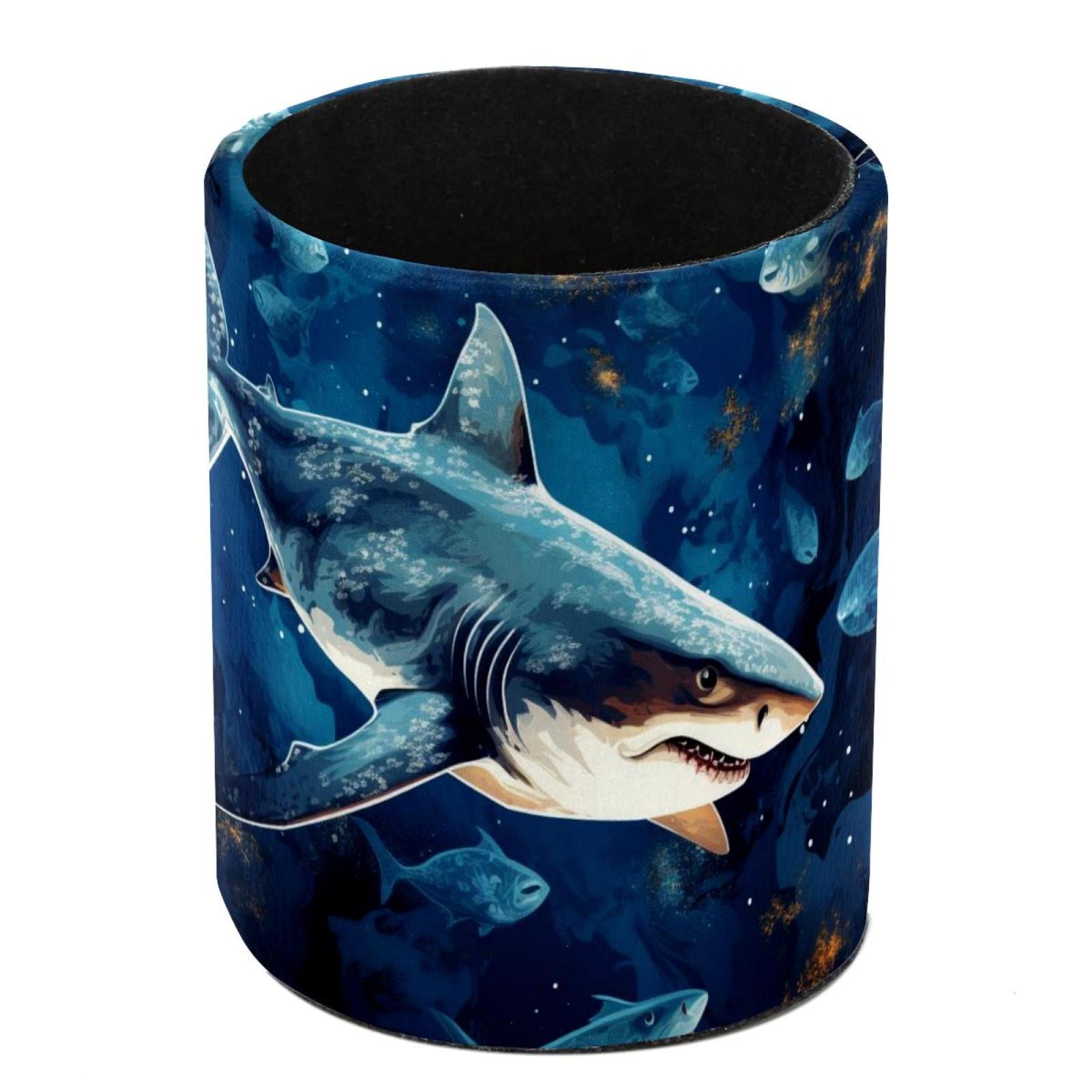 Pen Holder Cup Pencil Cup Holder for Office Starry Sky Shark Desk ...
