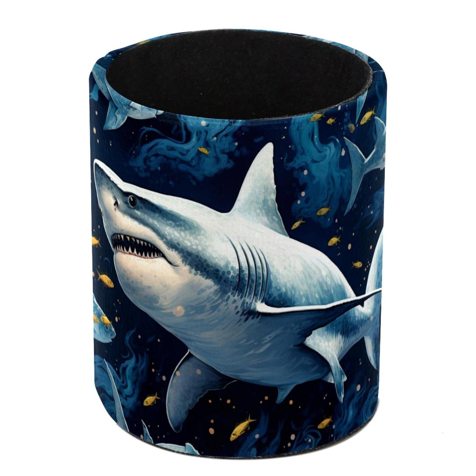Pen Holder Cup Pencil Cup Holder for Office Starry Sky Shark Desk ...