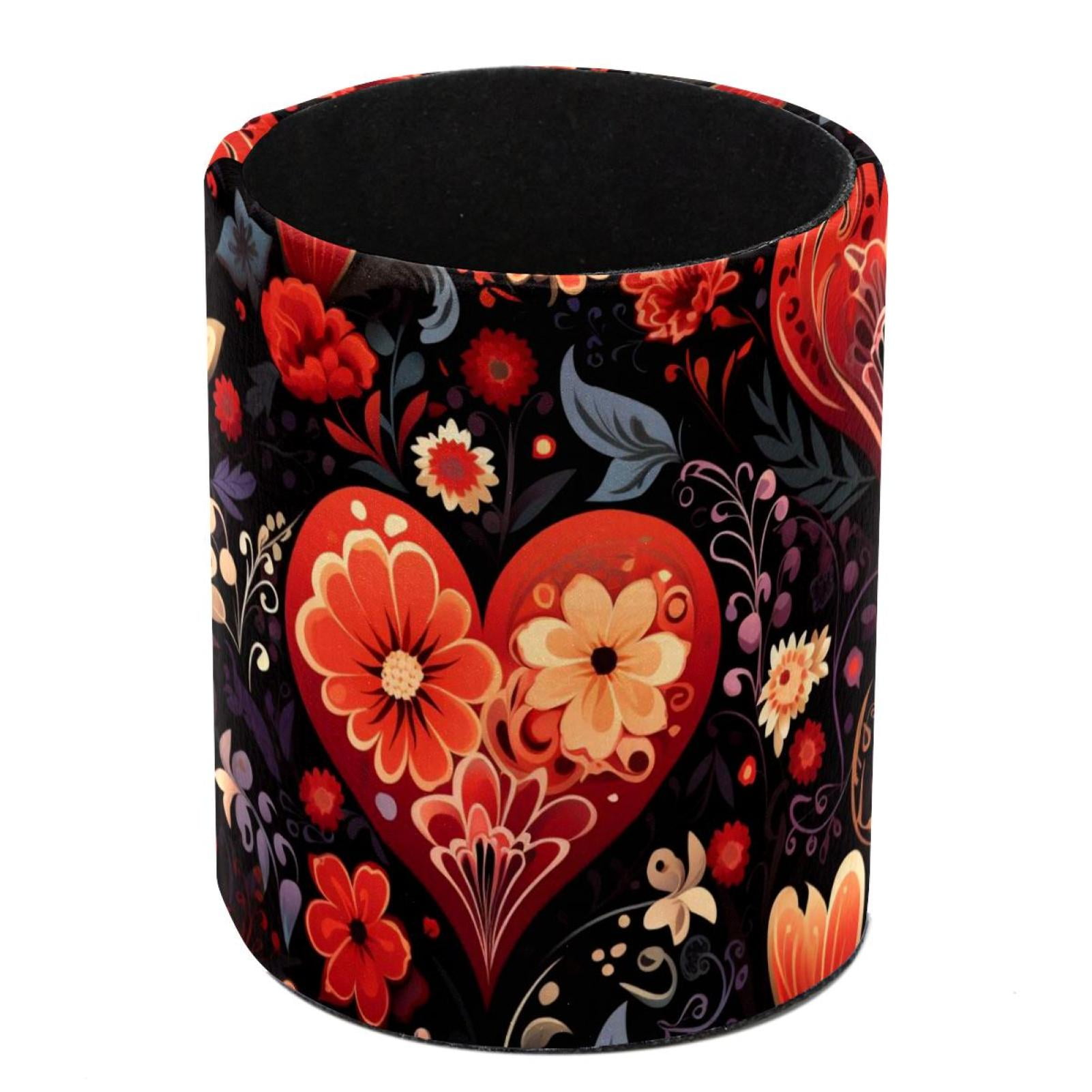 Pen Holder Cup Pencil Cup Holder for Office Valentine's Day Love Heart ...