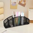 Pen Holder Curved Metal Mesh, 5 Division Desktop Organizer, Stationery ...