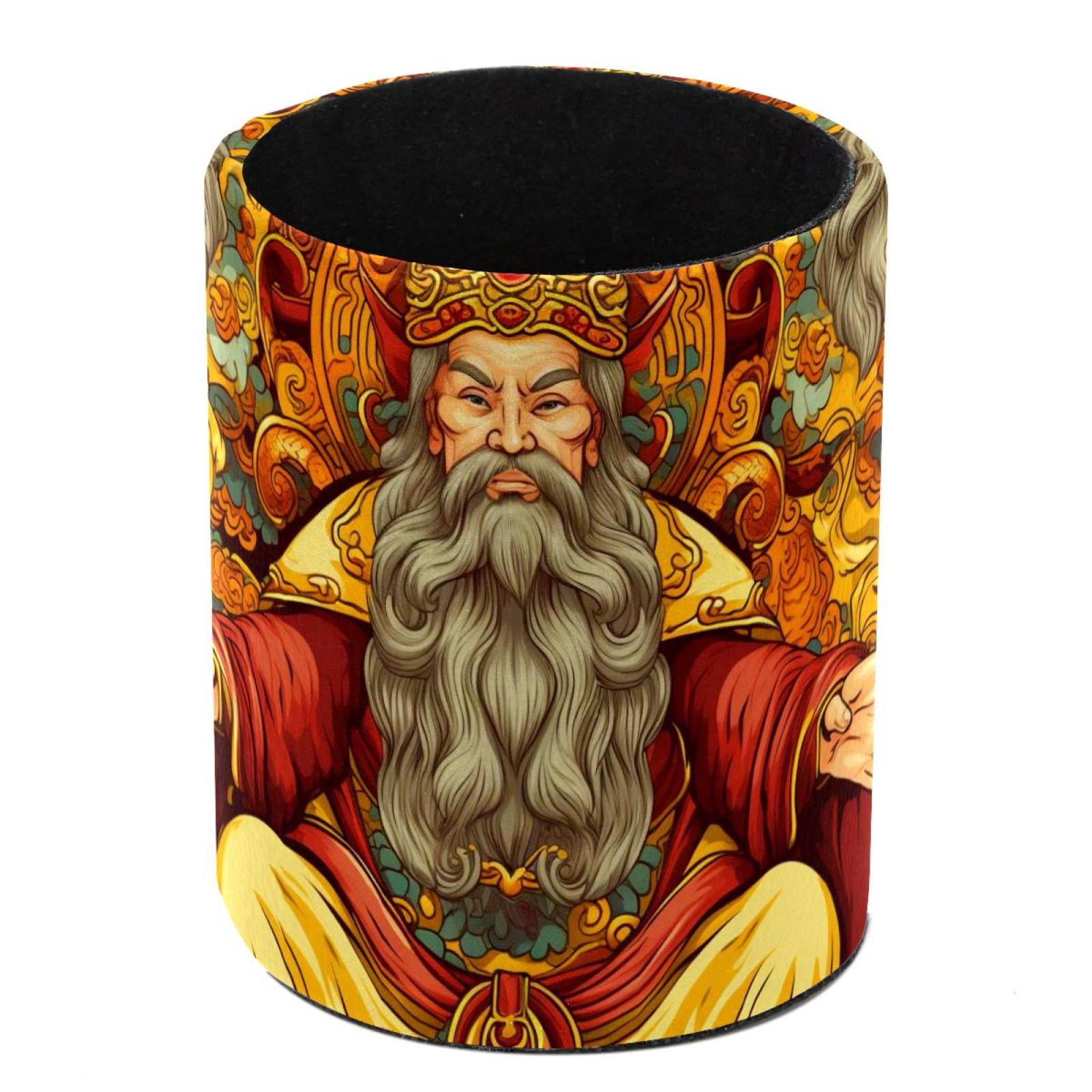 Pen Holder for Desk, the God of Wealth Pencil Holder Pen Cup Marker ...
