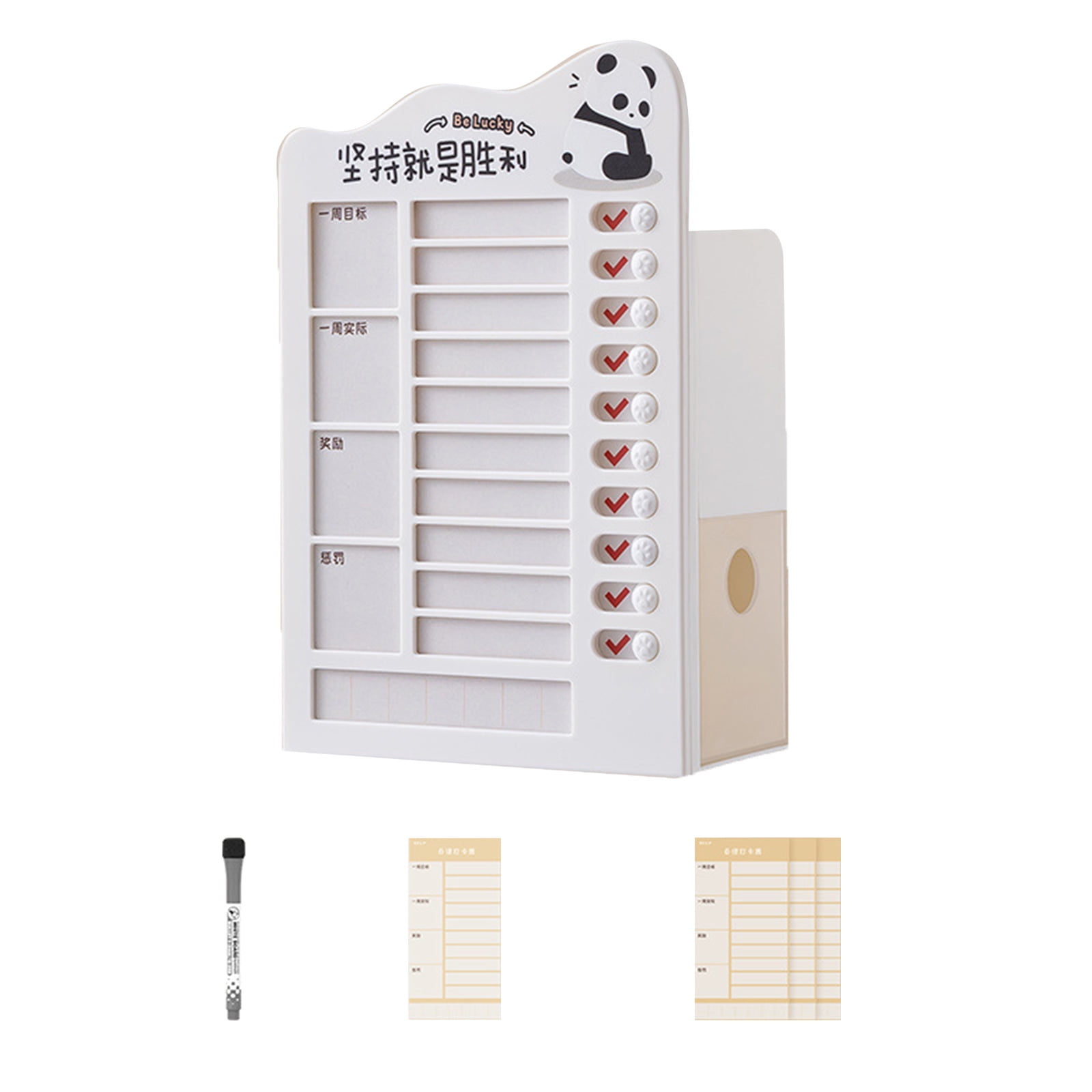 Pen Holder Desk Organizers Self-Discipline Punching Card Holder Stationery Organizers Planner ...