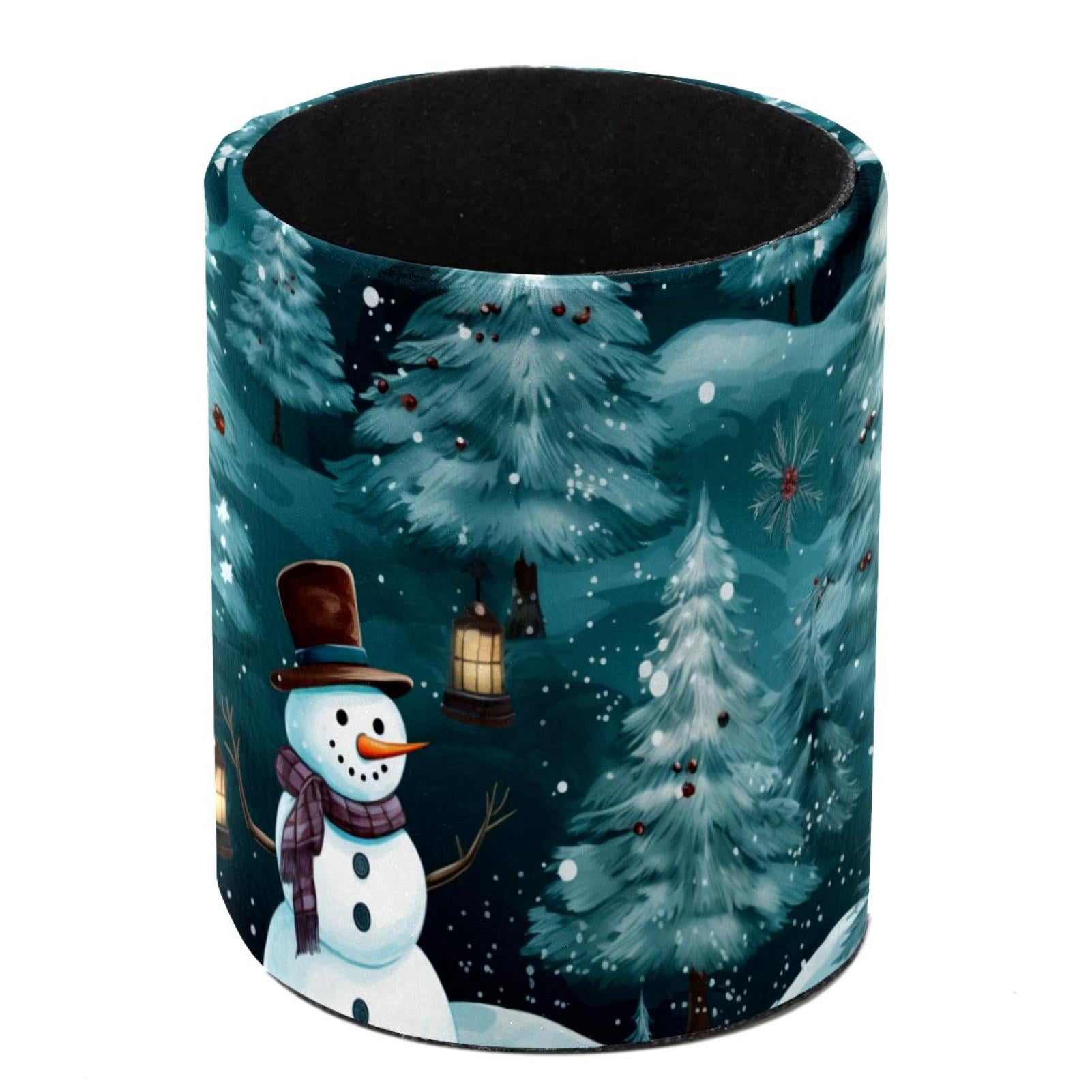 Pen Holder for Desk PVC Leather Pencil Cup Stand Round Desktop Pen ...