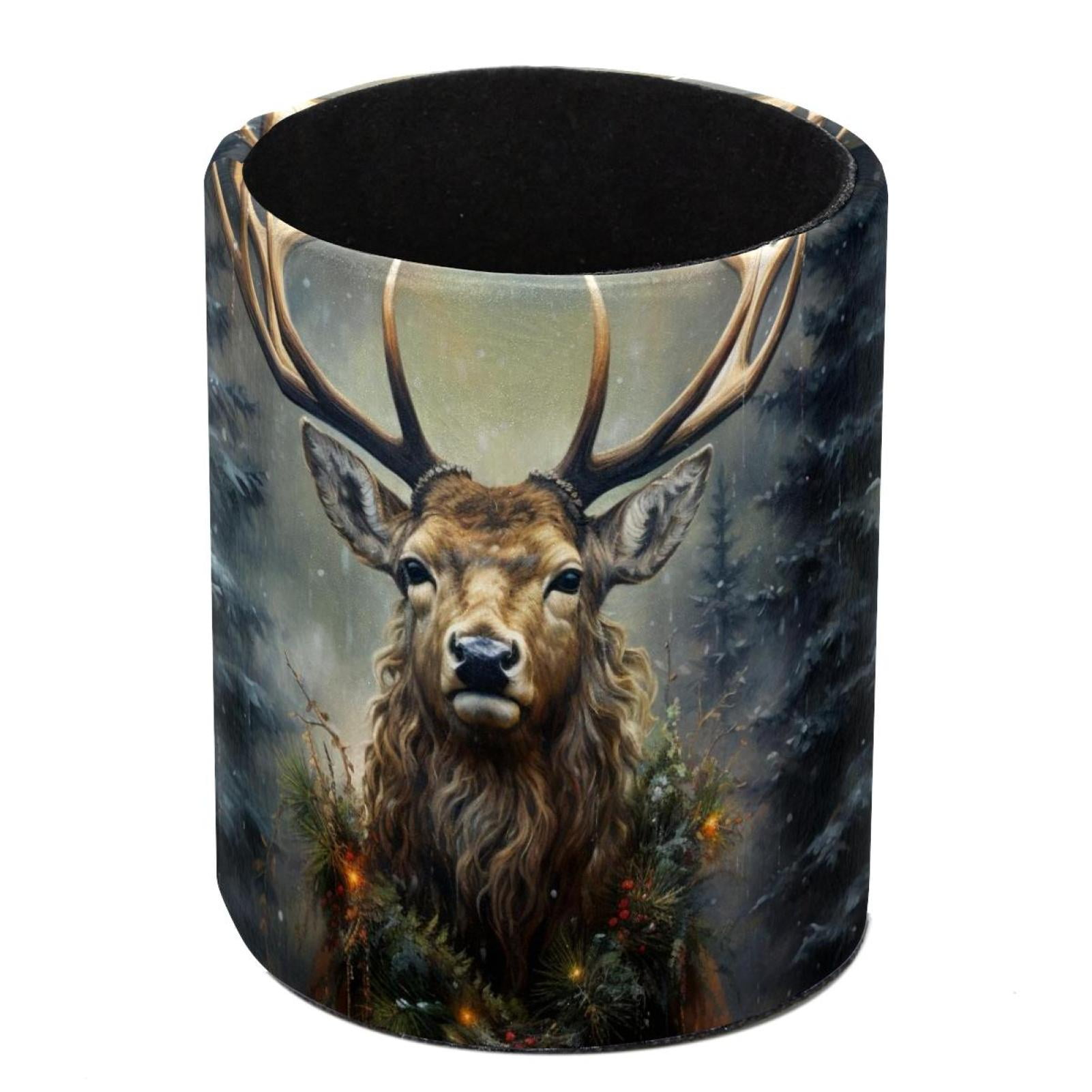 Pen Holder for Desk, Vintage Christmas Elk Pencil Holder Pen Cup Marker ...