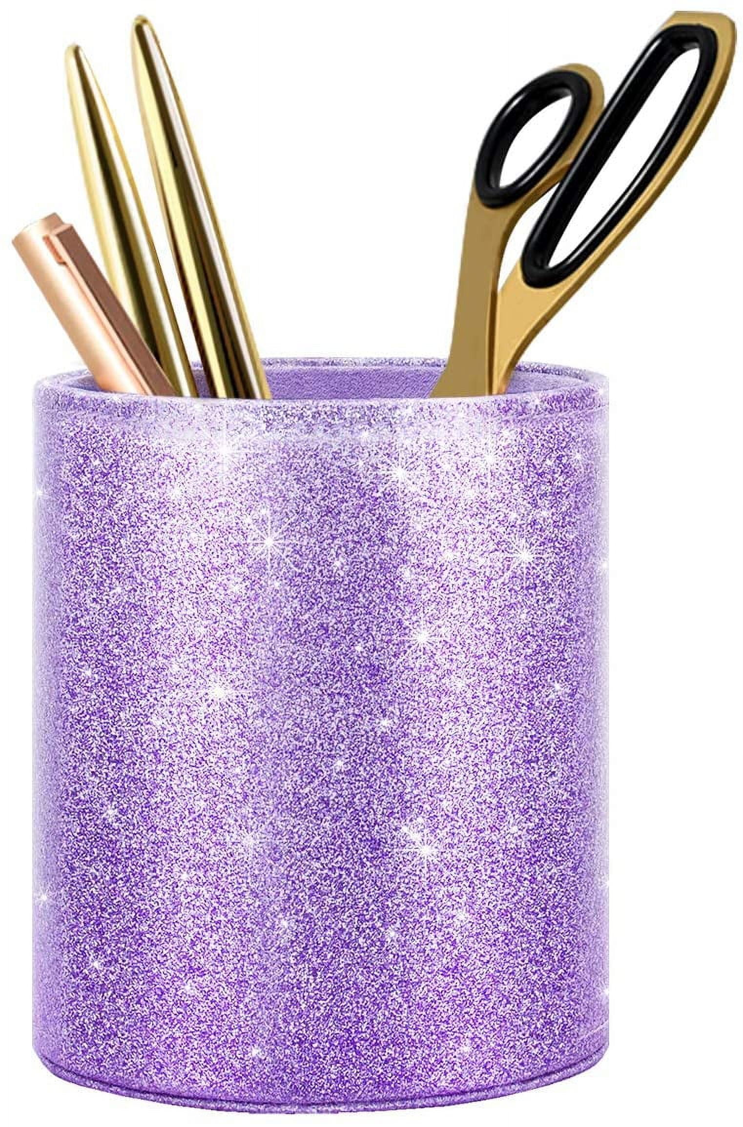 Pen Holder, Glitter Bling Decor for Desk Pencil Cup for Women Girls ...