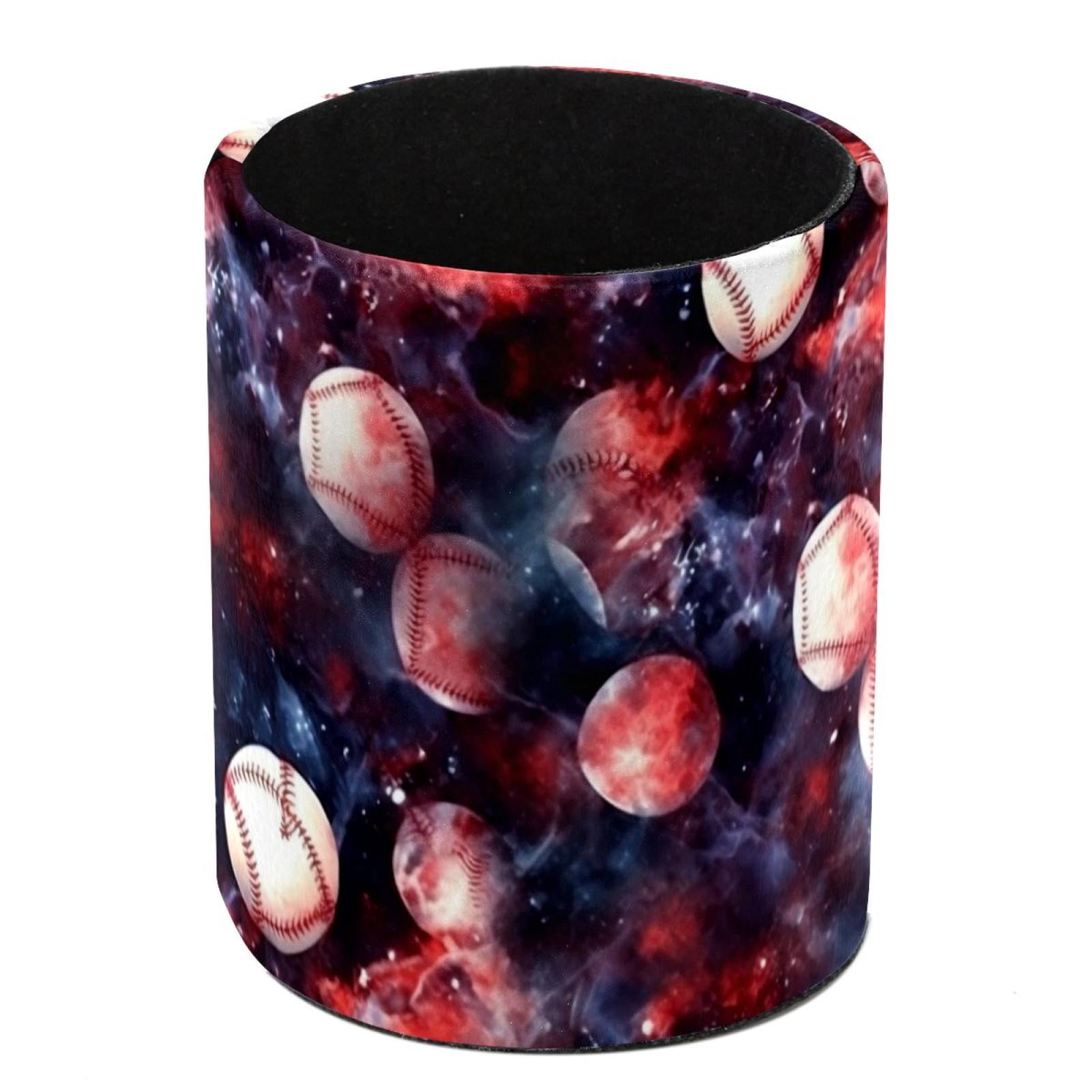 Pen Holder Stand, Baseball with Starry Sky Night PVC Leather Pencil ...