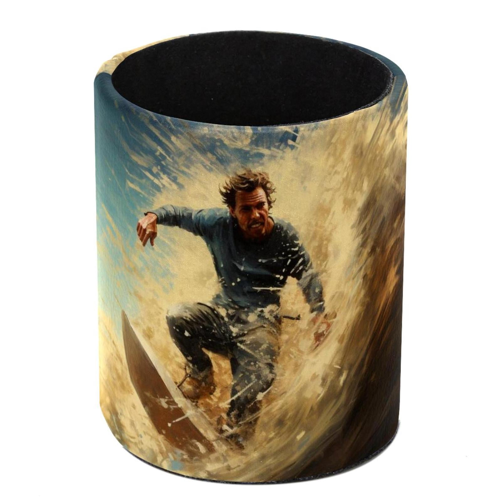 Pen Holder Stand, Surfing in Summer PVC Leather Pencil Caddy, Desktop ...