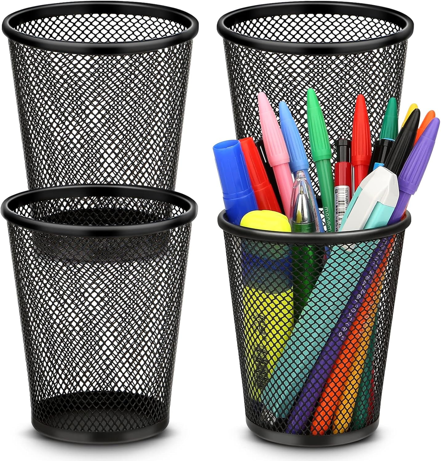 Pen Holder for Desk, Pencil Holder for Desk, 4 Pack Pencil Cup for Pen ...