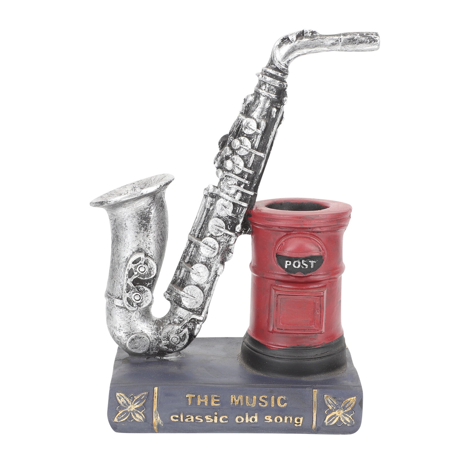 Pen Holder for Desk Saxophone Sculpture Office Bride - Walmart.com