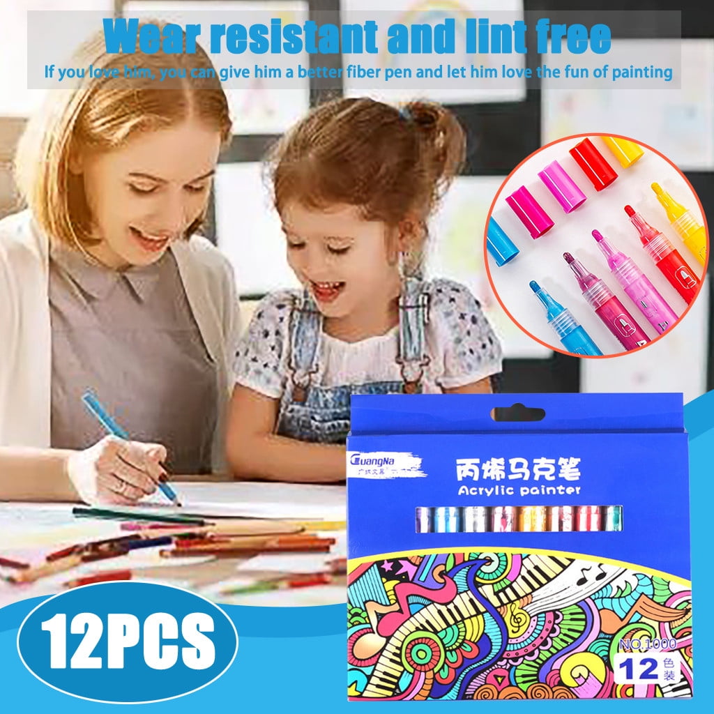 Pen! Hook Pen Watercolor Pen Pen 12 Color Doodle Marker 7ml Erasable ...