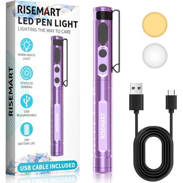 LED Pen Light with Pupil Gauge for Medical Professionals, Colors: Black ...