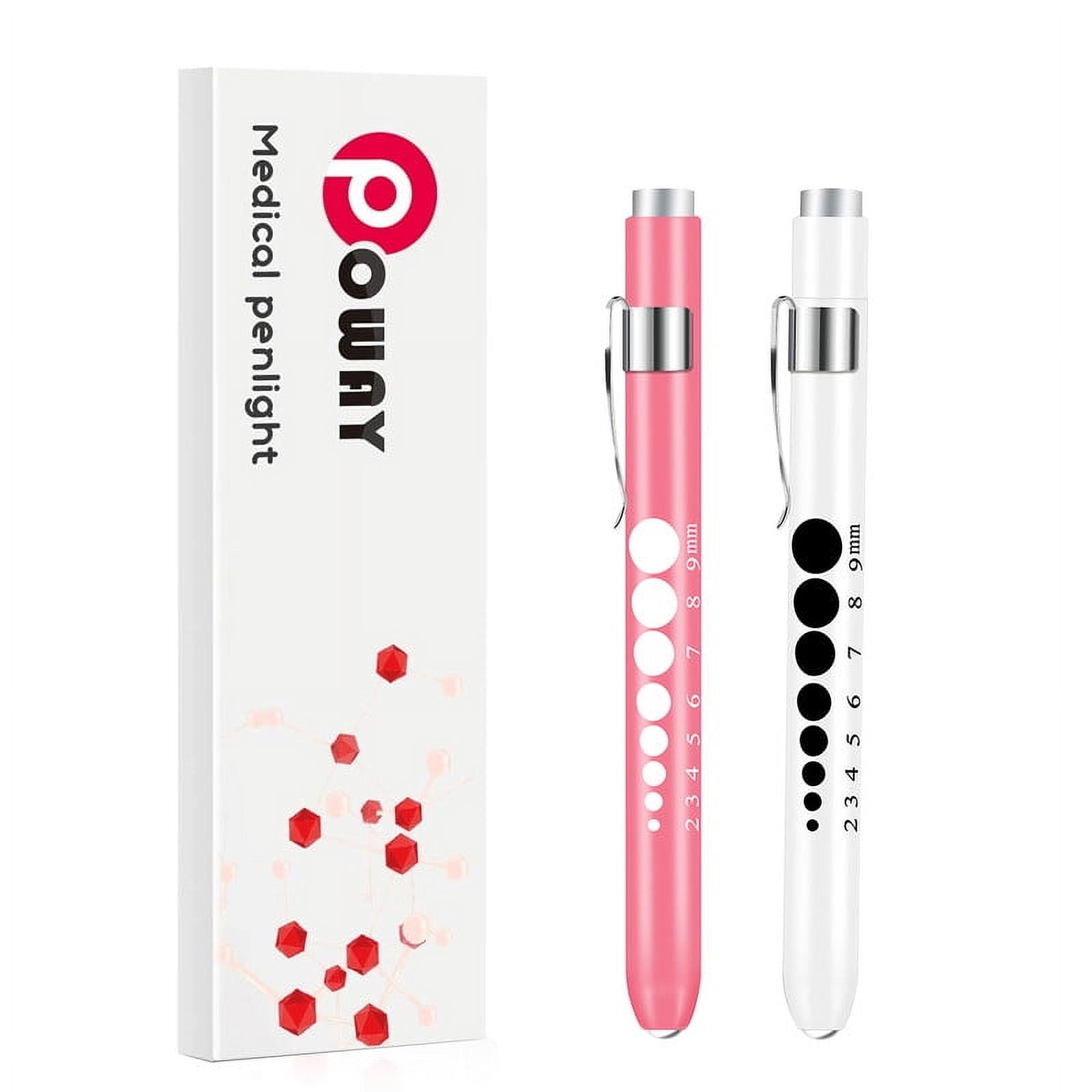 Pen Light with Pupil Gauge Nursing Pen Lights for Nurses 2 Pack ...