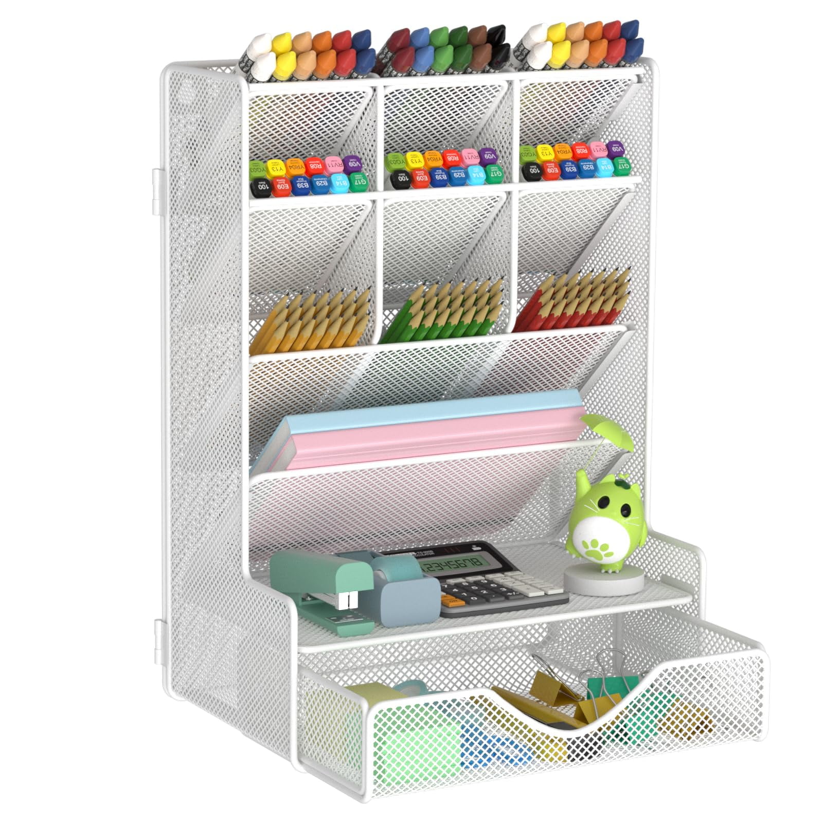 Pen Organizer for Desk, Multi-Functional Desk Organizer, Wall Mount Pen ...