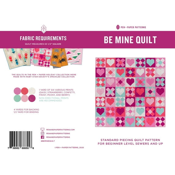 Pen & Paper Patterns Be Mine Quilt Pattern - Walmart.com
